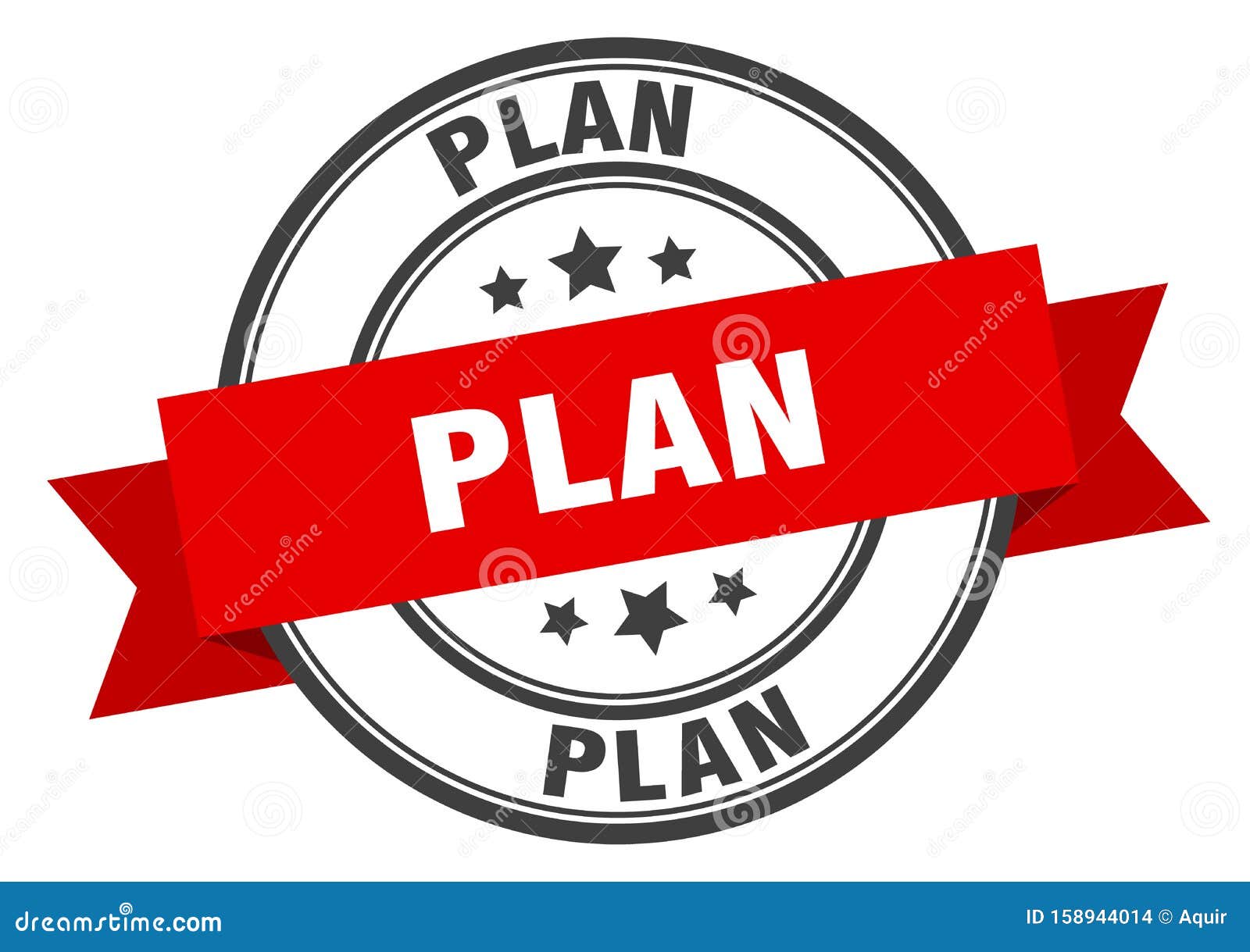 Plan label stock vector. Illustration of round, sign - 158944014