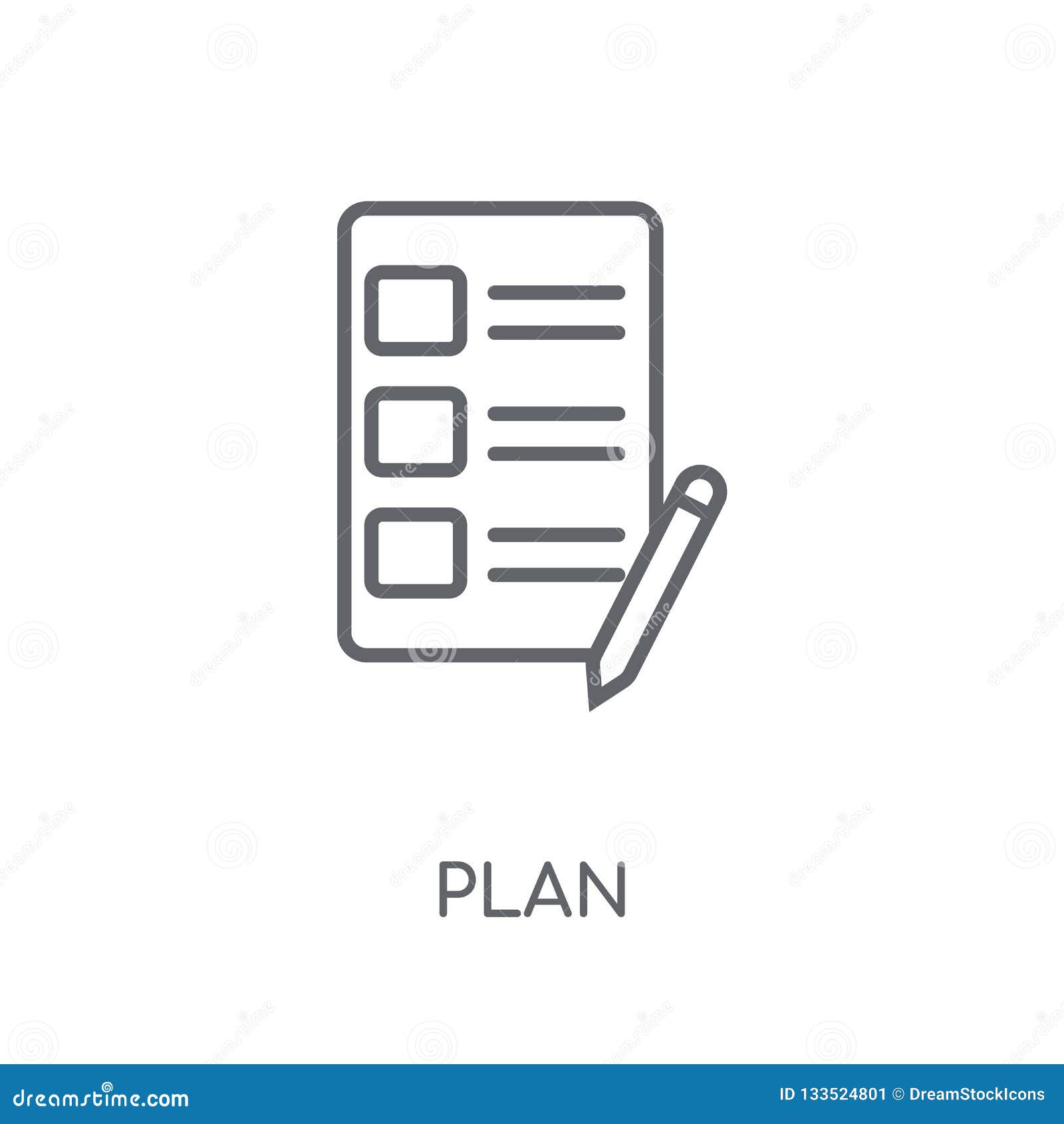 Plan Linear Icon. Modern Outline Plan Logo Concept on White Back Stock ...