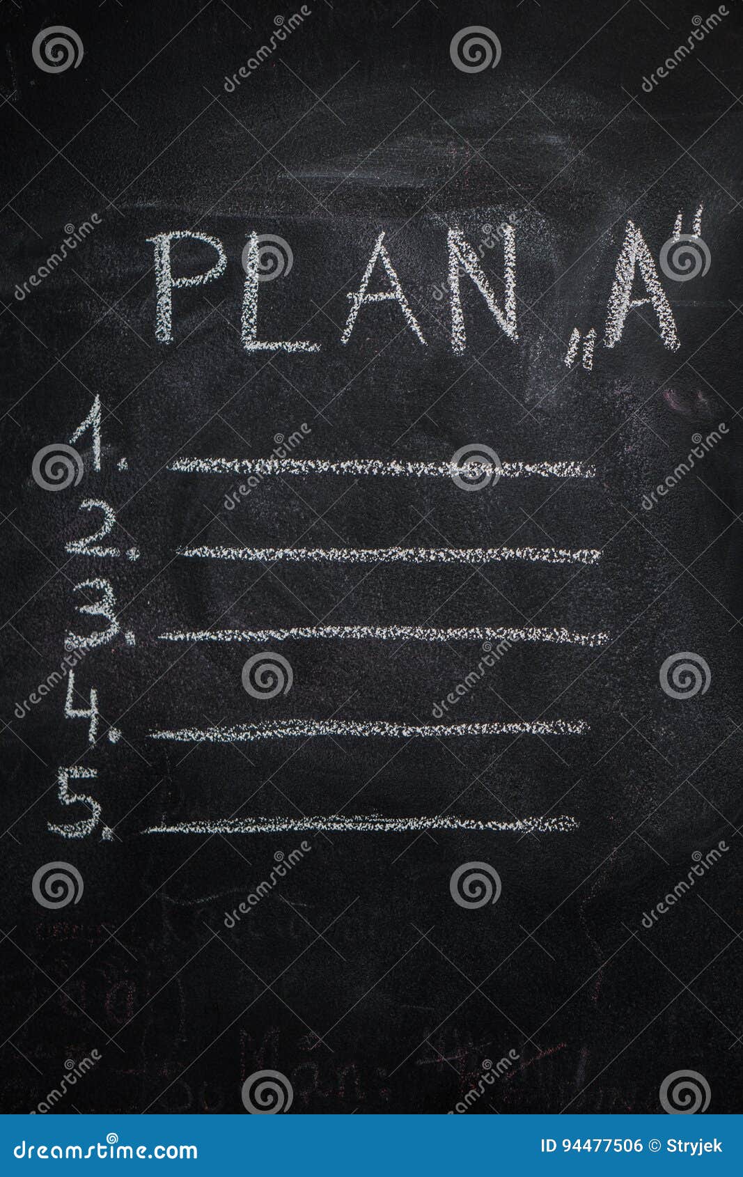 Plan `a` List on Black Chalkboard Stock Photo - Image of chalk, class ...