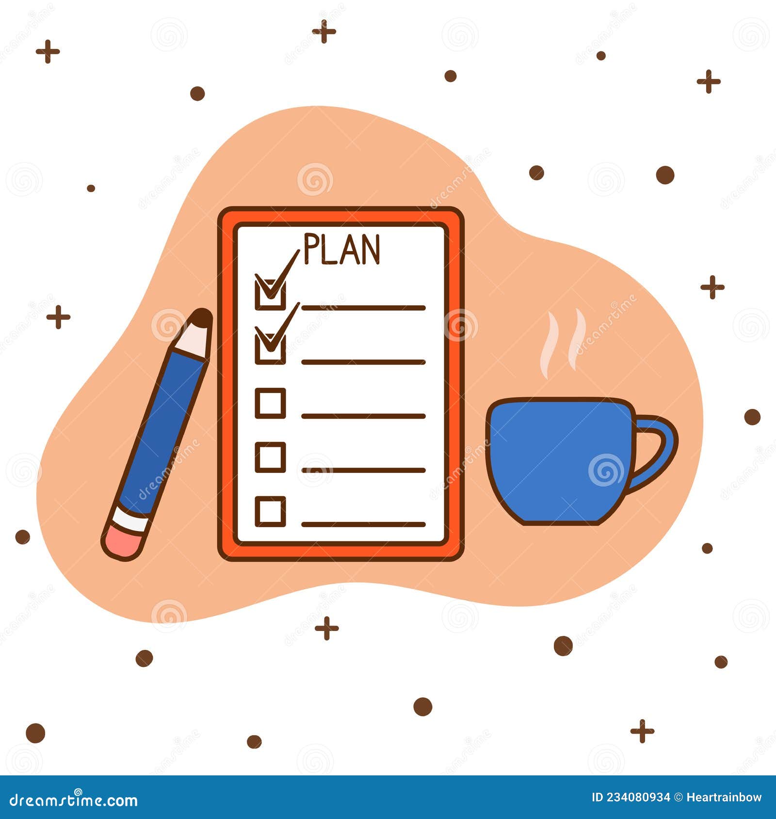 Plan List in Cartoon Style. the Concept of Planning and Successful ...