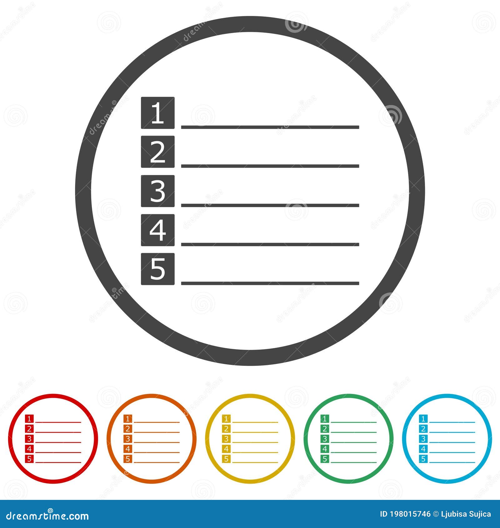 Plan List Ring Icon, Color Set Stock Vector - Illustration of plan ...
