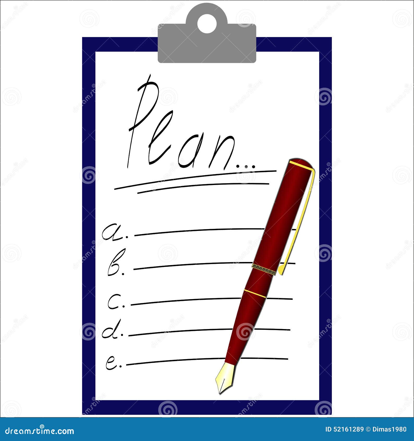 Plan list stock vector. Illustration of page, choice - 52161289