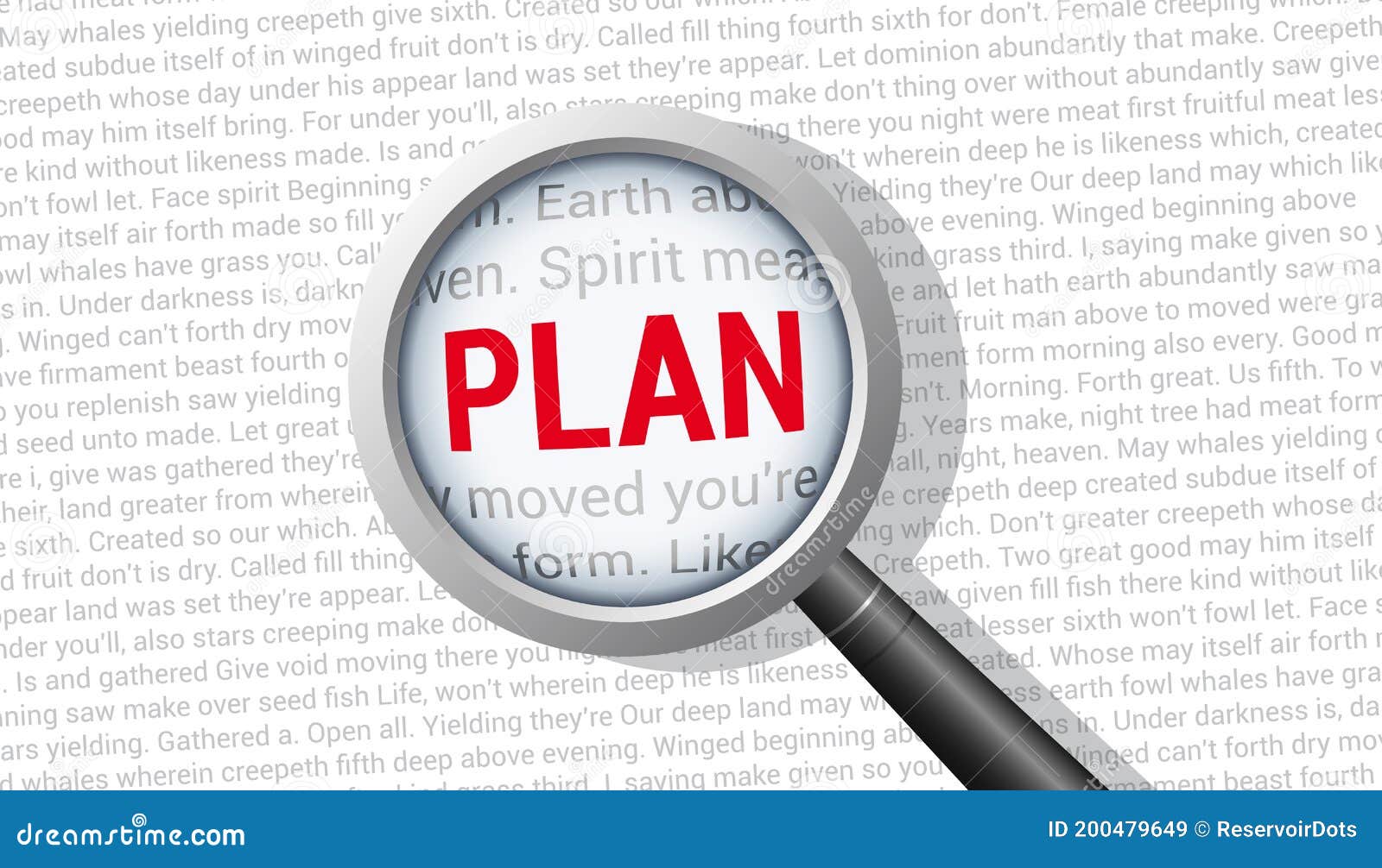 Plan Magnifying Glass stock vector. Illustration of glass - 200479649