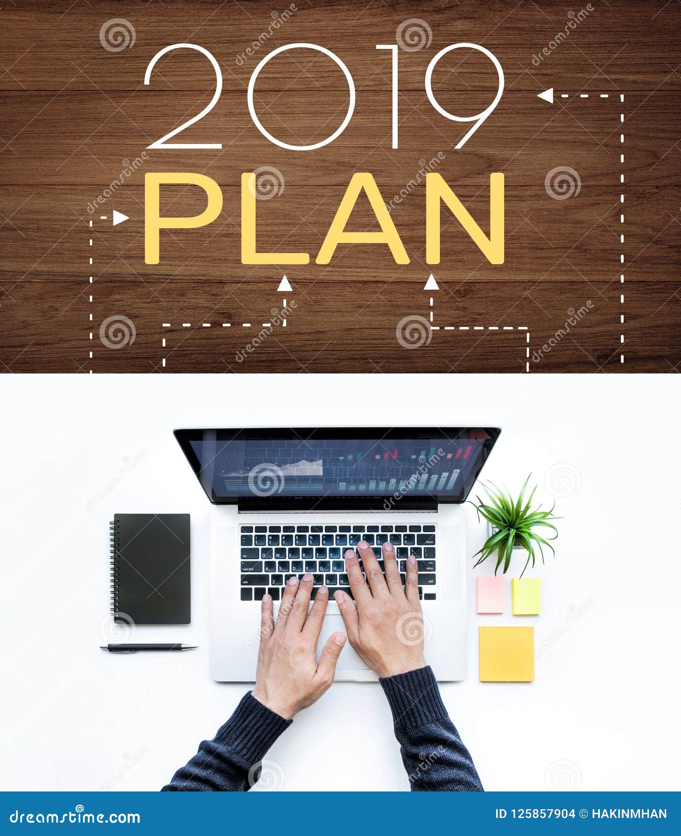 2019 Plan with Male Using Computer Laptop. Stock Photo - Image of ...