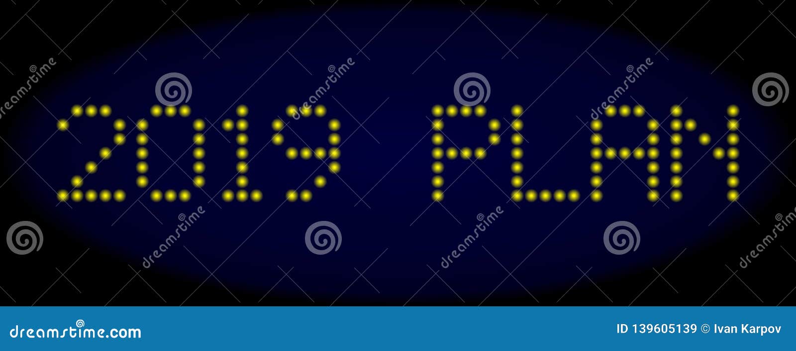 2019 PLAN Led Style Caption with Glowing Dots Stock Vector ...
