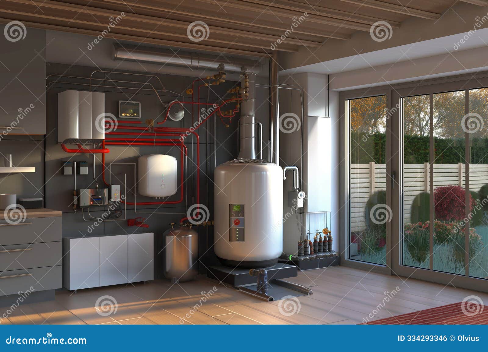 Plan of a Modern Home Heating System Stock Illustration - Illustration ...