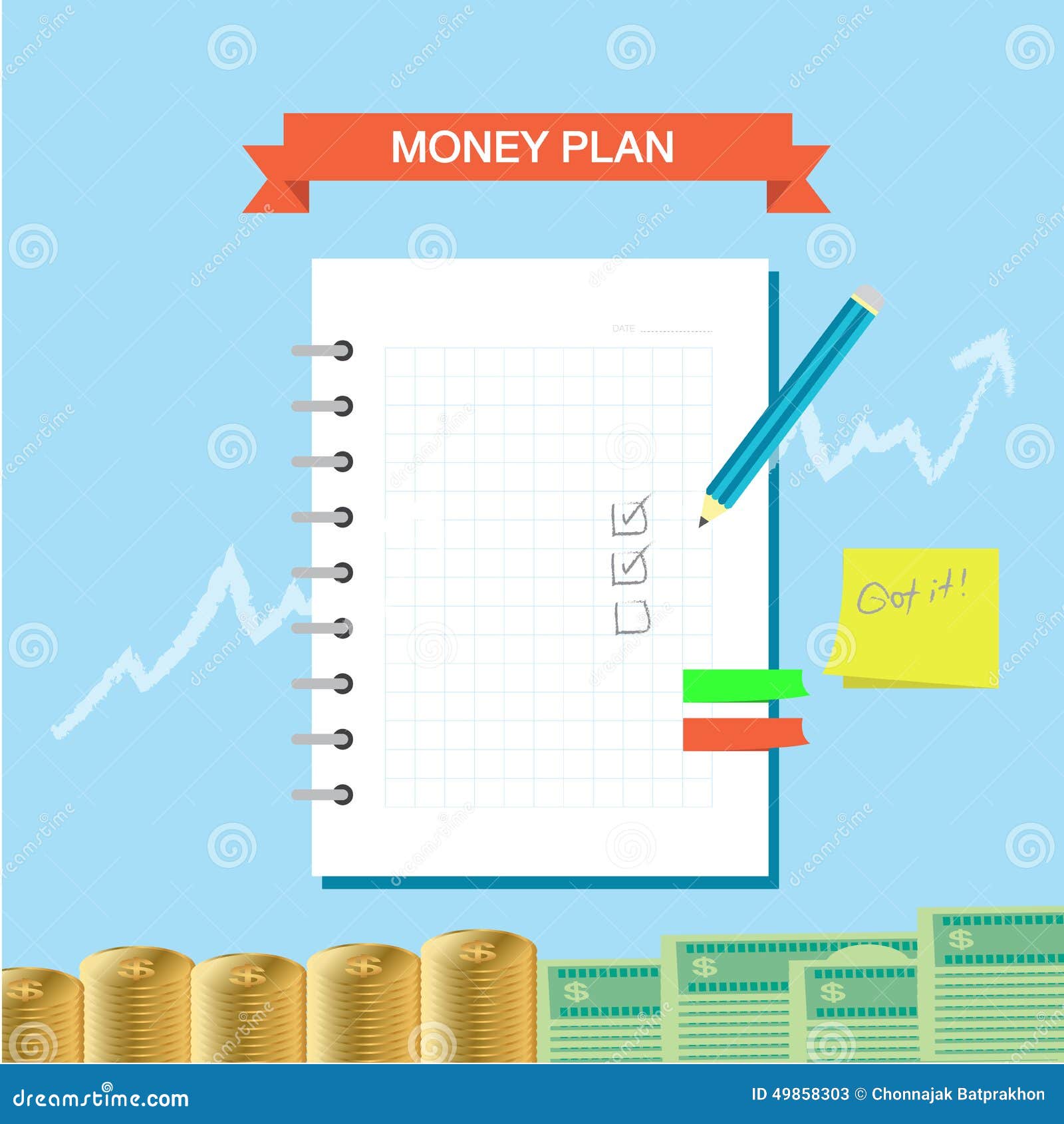 Plan Note 003 Cartoon Vector | CartoonDealer.com #49858325