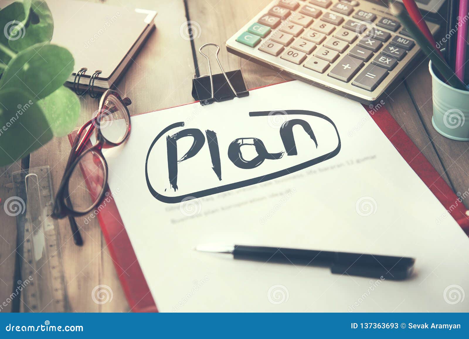 Plan on notepad stock image. Image of notes, development - 137363693