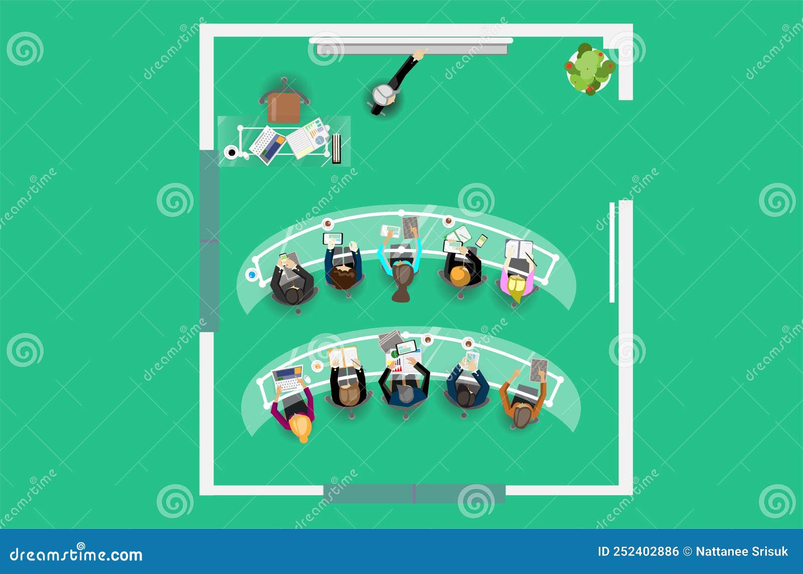 Plan Office Work Working.illustration Business Modern Design Idea ...