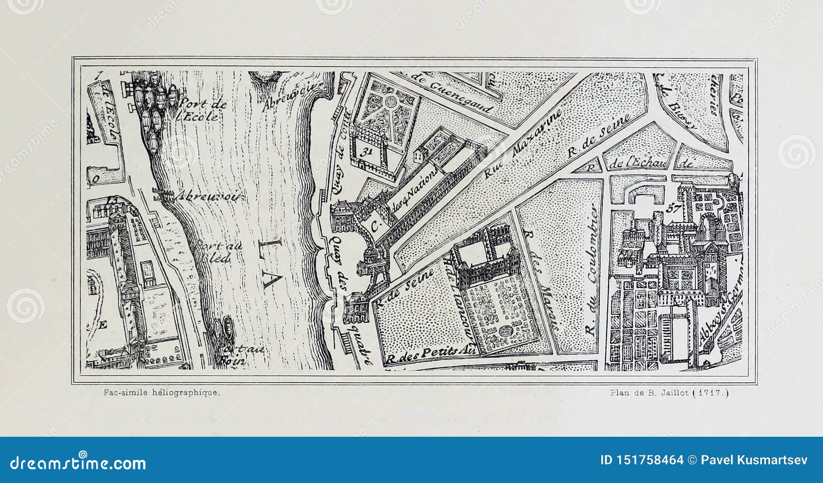 Plan of Paris. Retro image stock illustration. Illustration of ...