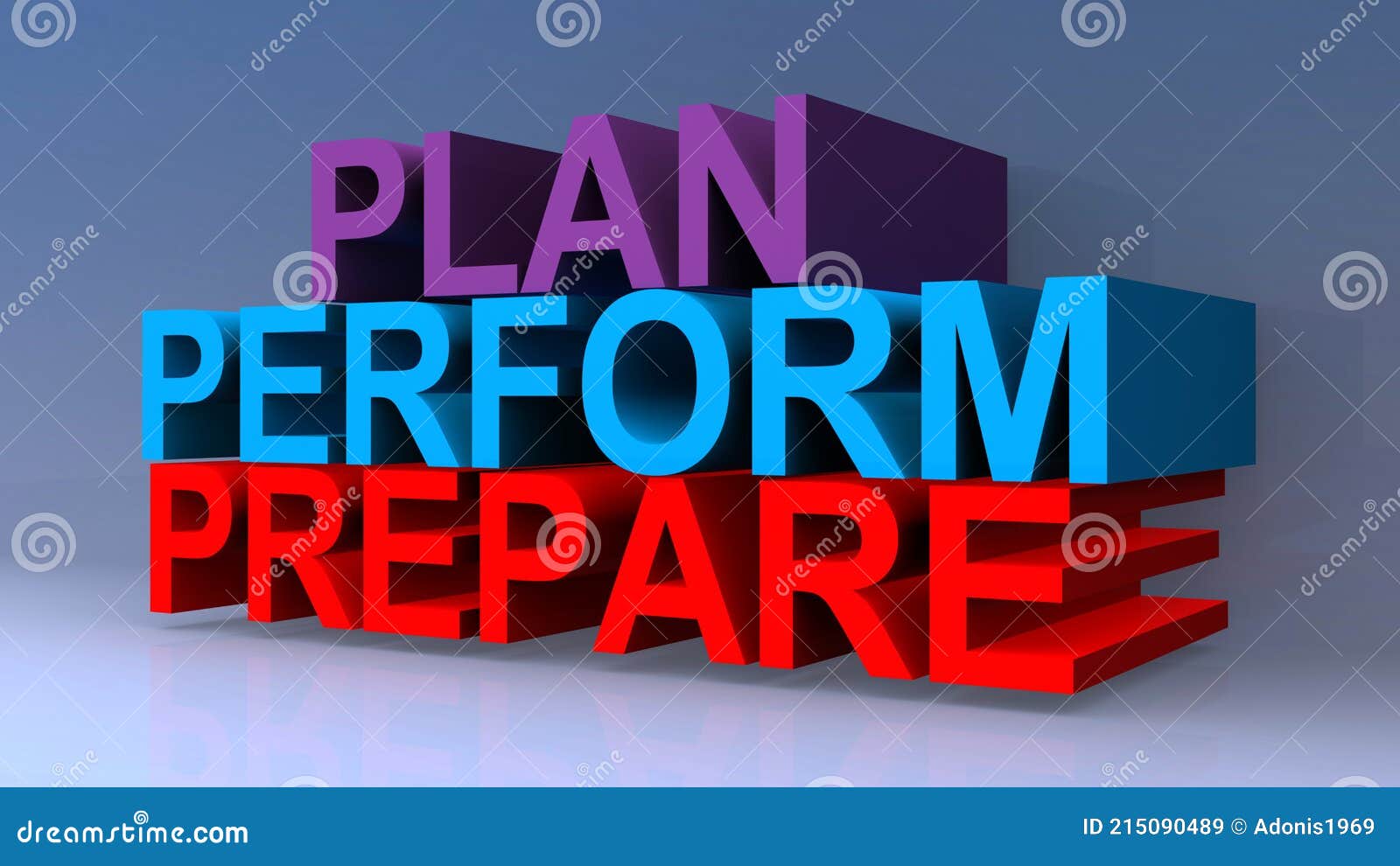 Plan Perform Prepare on Blue Stock Illustration - Illustration of check ...