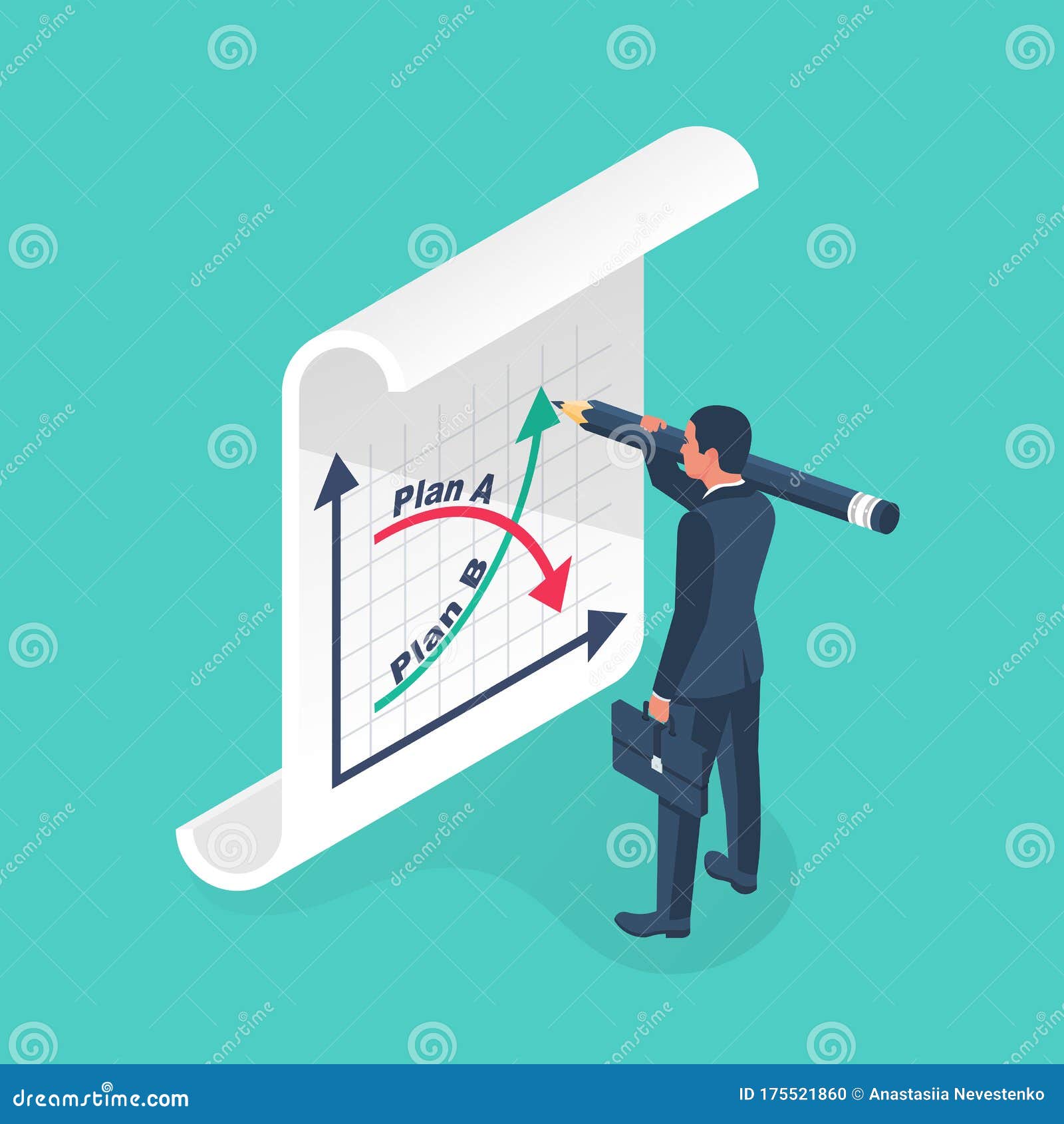 Plan a and Plan B on Financial Chart. Graph on Blackboard Stock Vector ...
