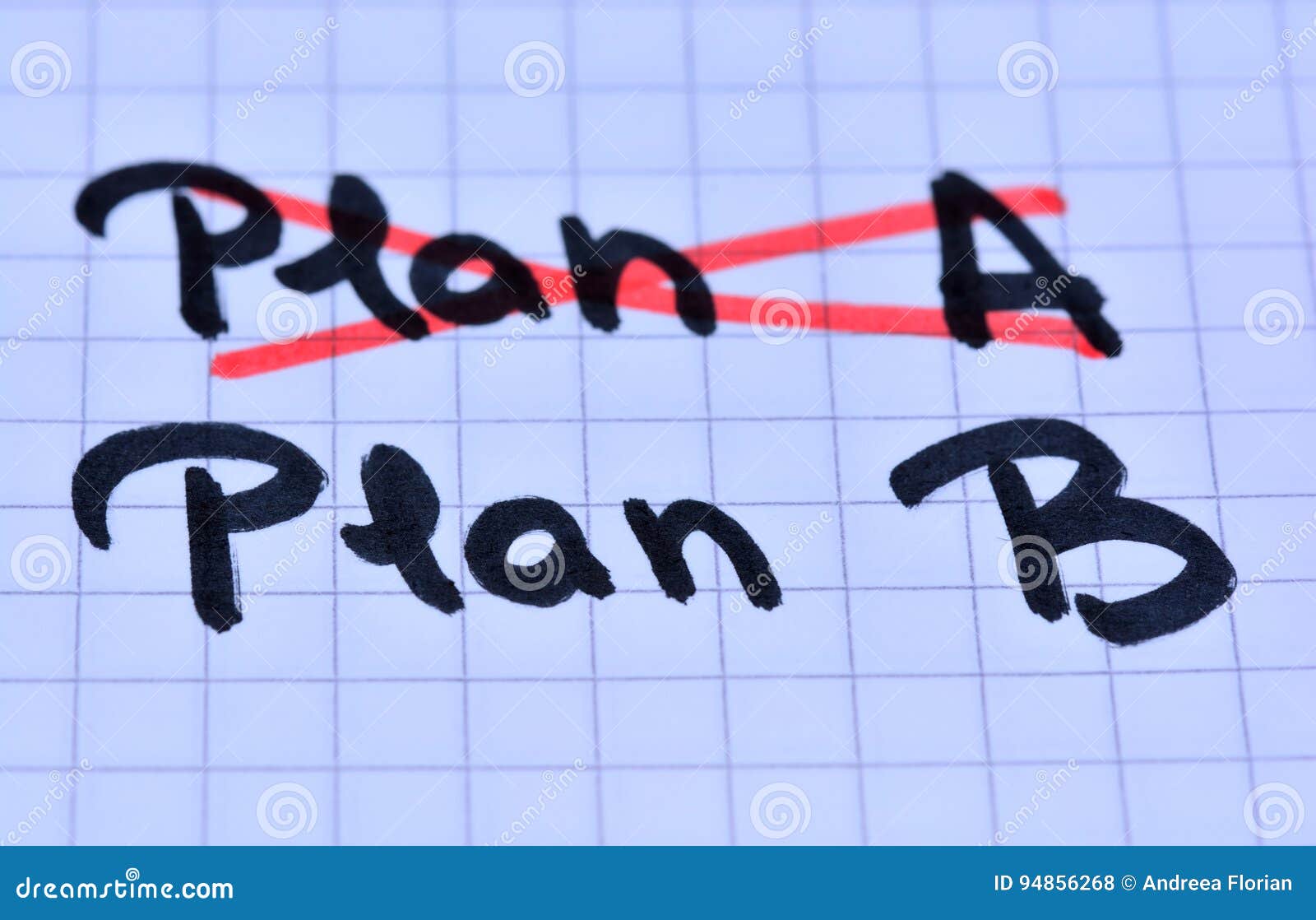 PLan a plan B on notebook stock photo. Image of notification - 94856268