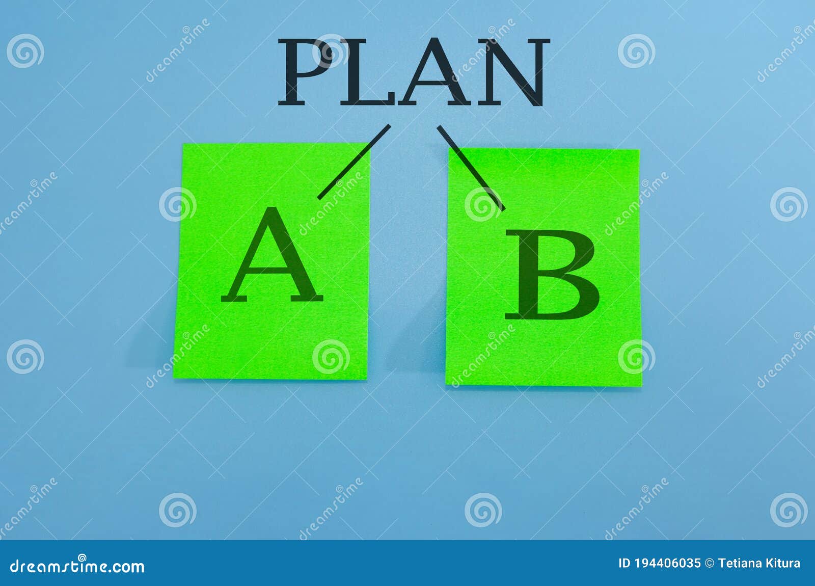 Plan a and Plan B on Office Stickers. Blue Background. Stock Image ...