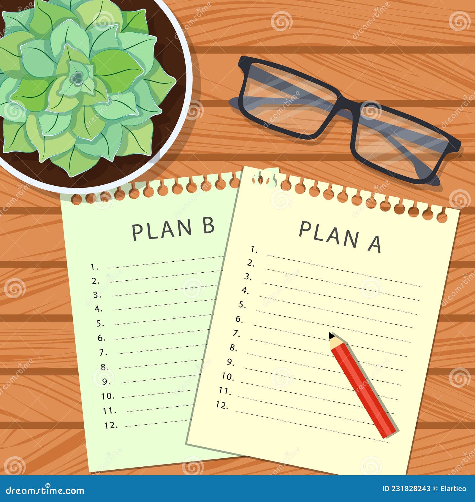 Plan a, Plan B. Planning Concept. Planning Sheets on a Wooden Table ...