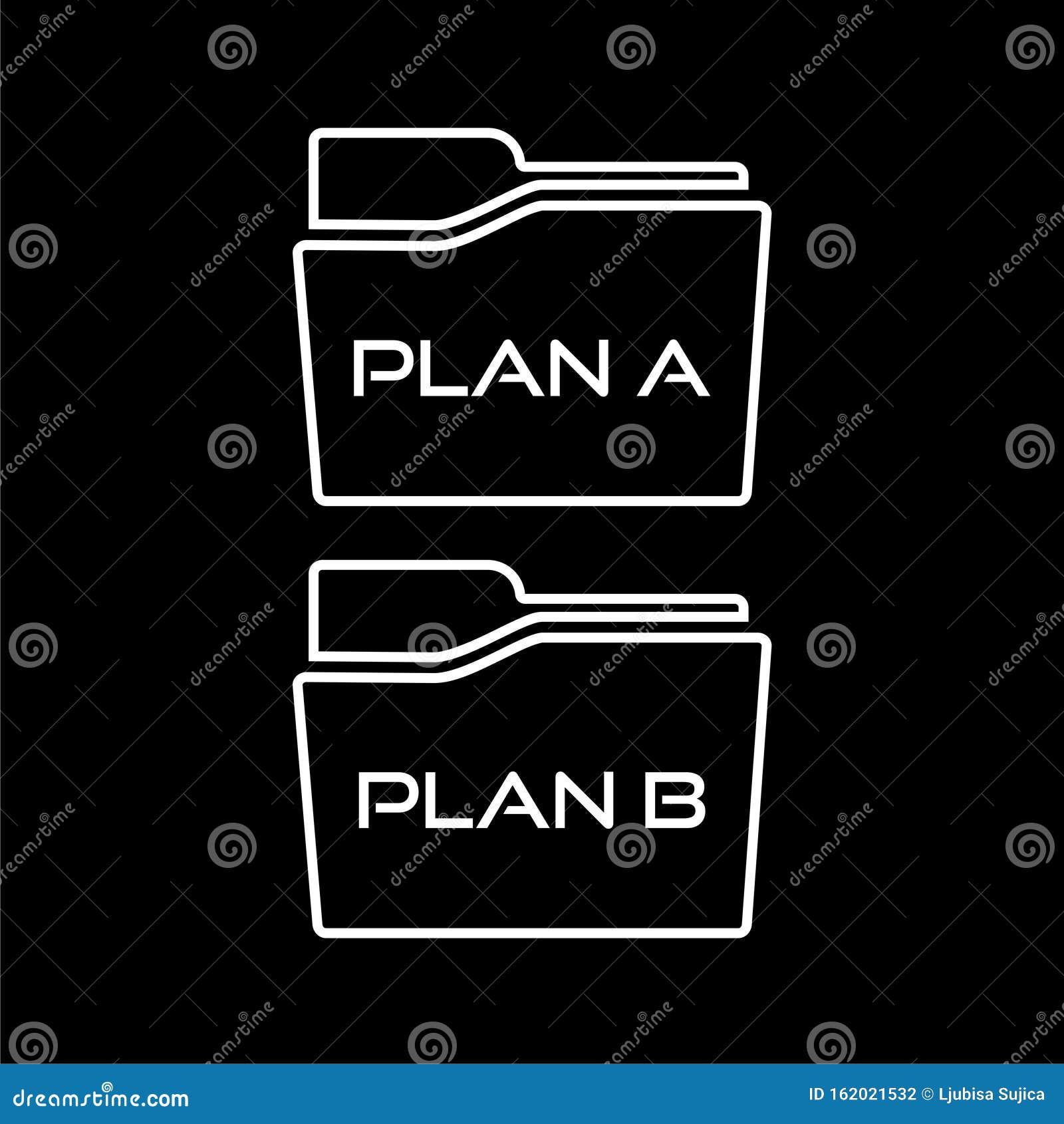 Plan a and Plan B Sign Isolated on Black Background Stock Vector ...
