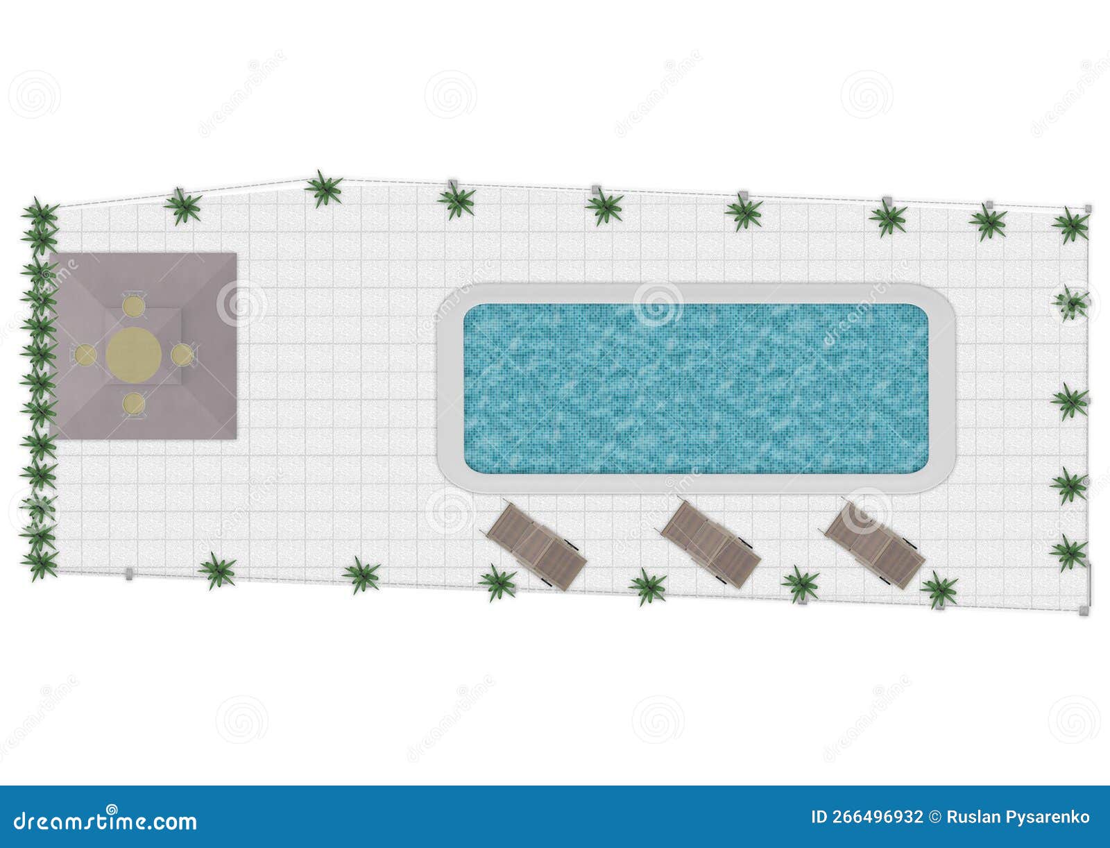 Plan Pool. Top View Plan Pool. Planning Concept Pool Stock Illustration ...