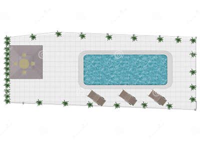 Plan Pool. Top View Plan Pool. Planning Concept Pool Stock Illustration ...