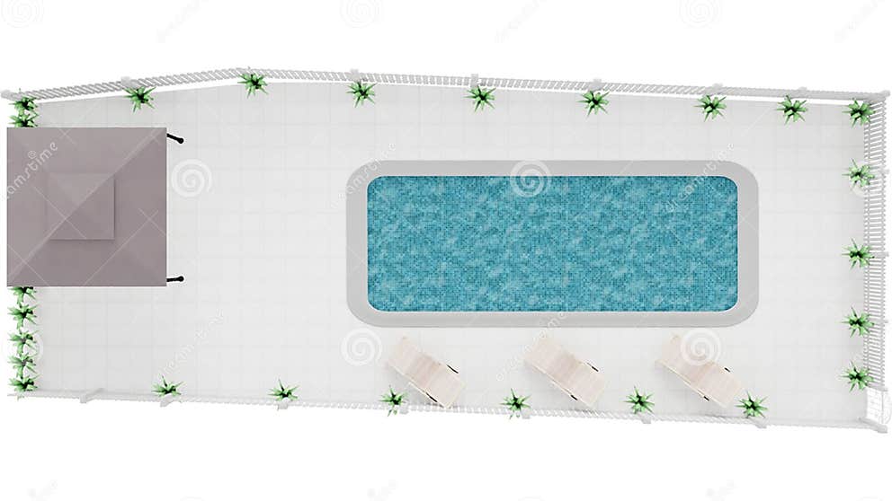 Plan Pool. Top View Plan Pool. Planning Concept Pool Stock Illustration ...