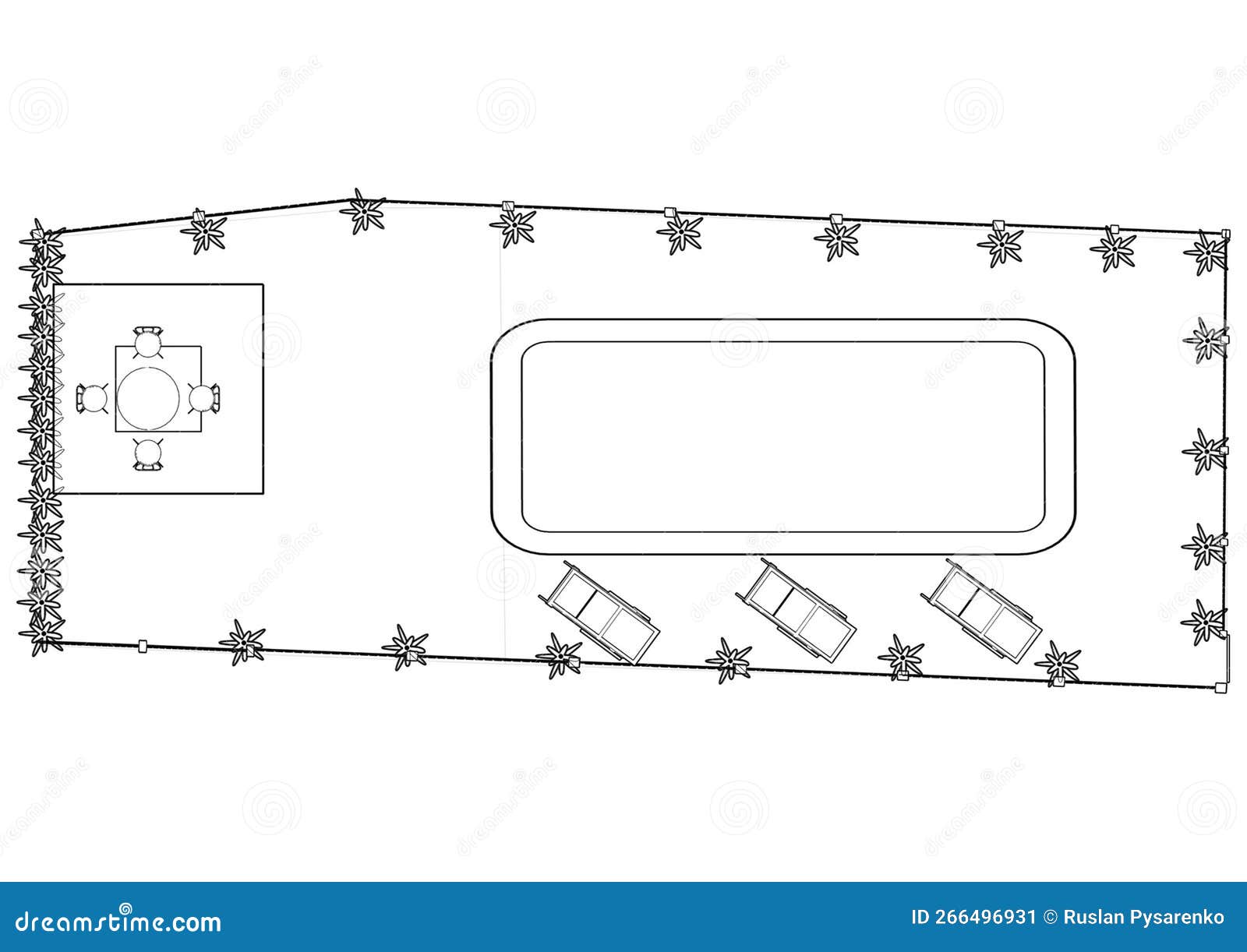 Plan Pool. Top View Plan Pool. Planning Concept Pool Stock Illustration ...