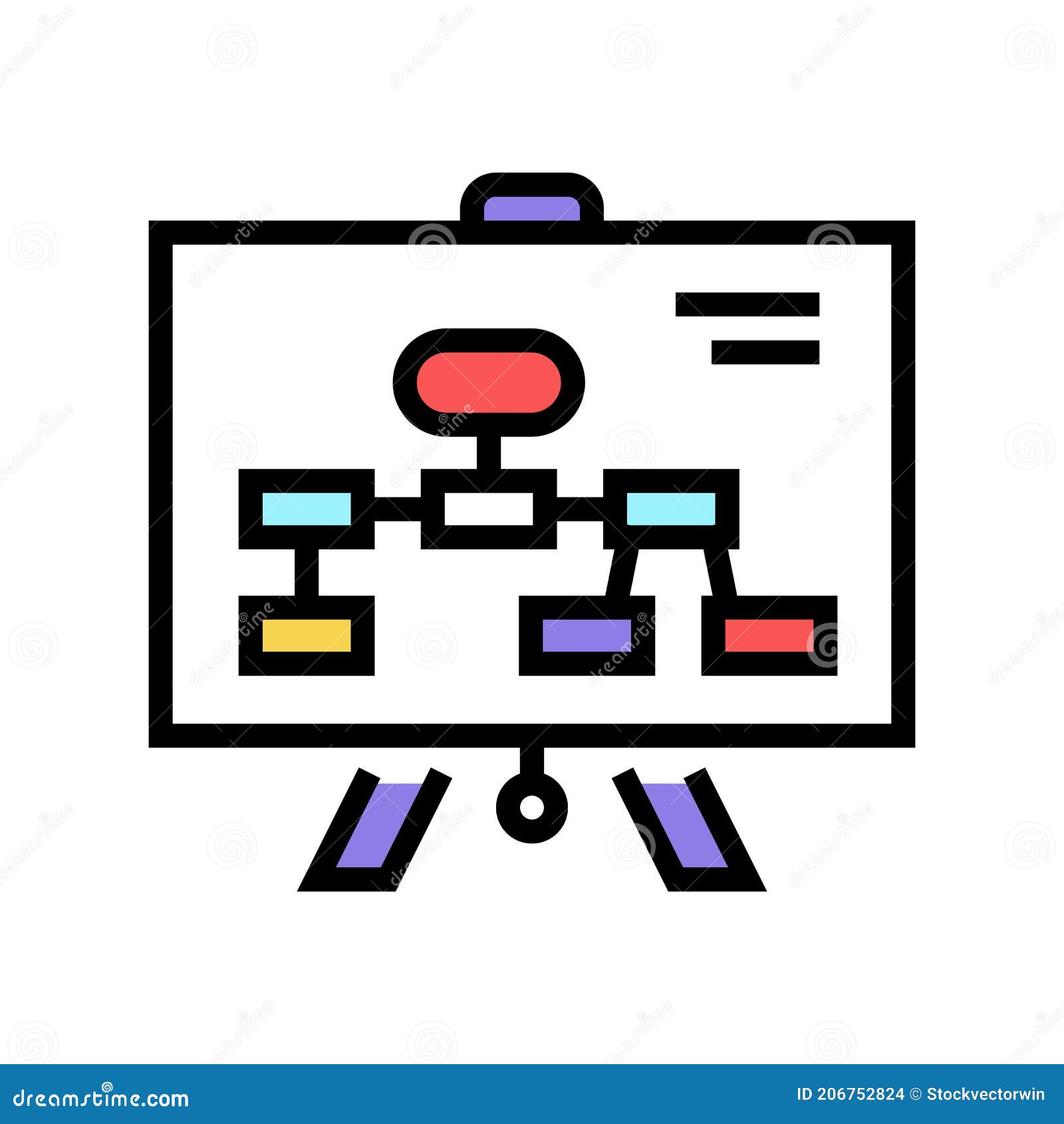 Plan Presentation Color Icon Vector Color Illustration Stock ...