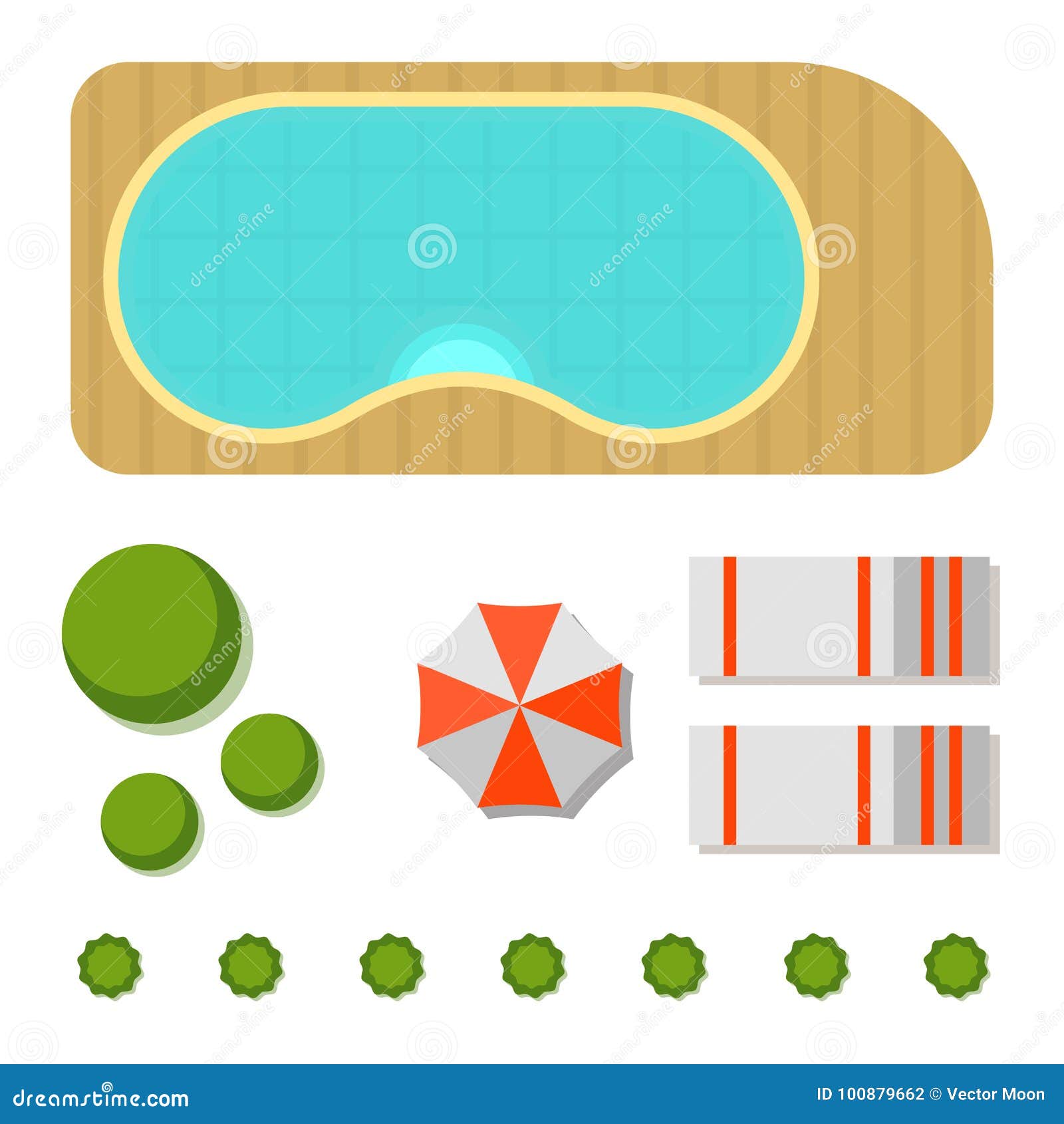 Plan of Private House Vector Illustration Top View of Outdoor Home ...