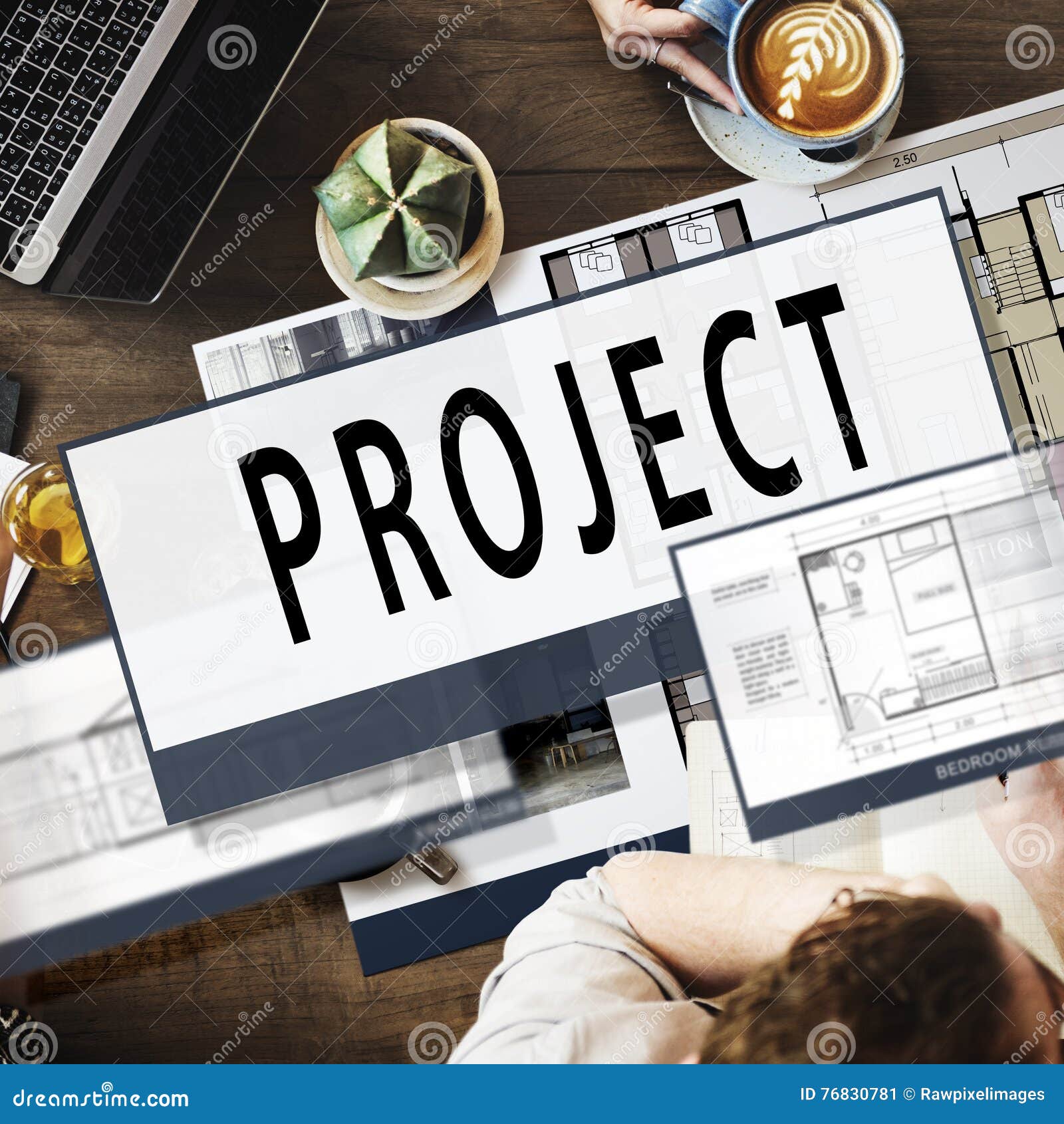 Plan Project Architecture Blueprint Drawing Concept Stock Image - Image ...