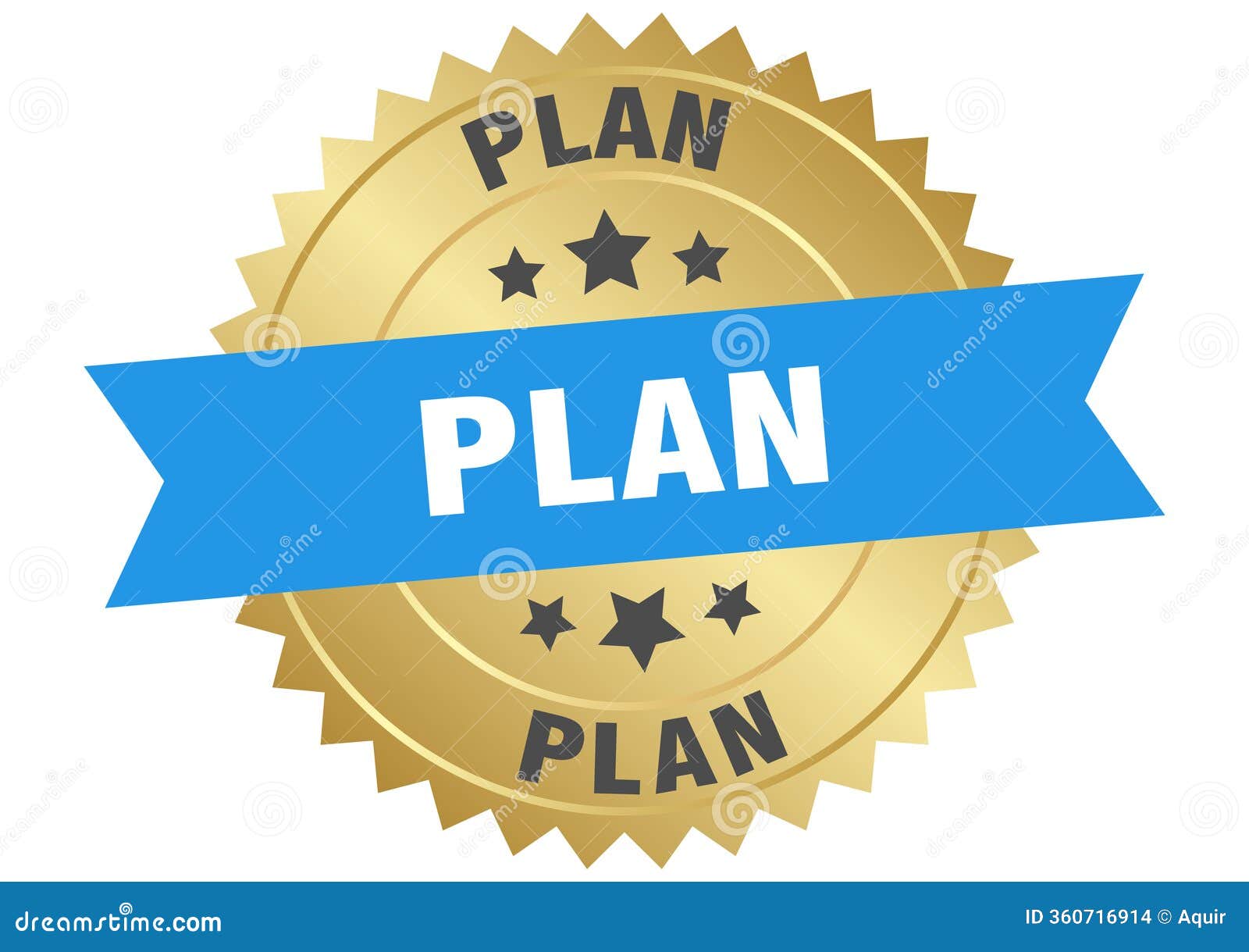 Plan. Plan Round Blue and Gold Label Isolated on Transparent Background ...