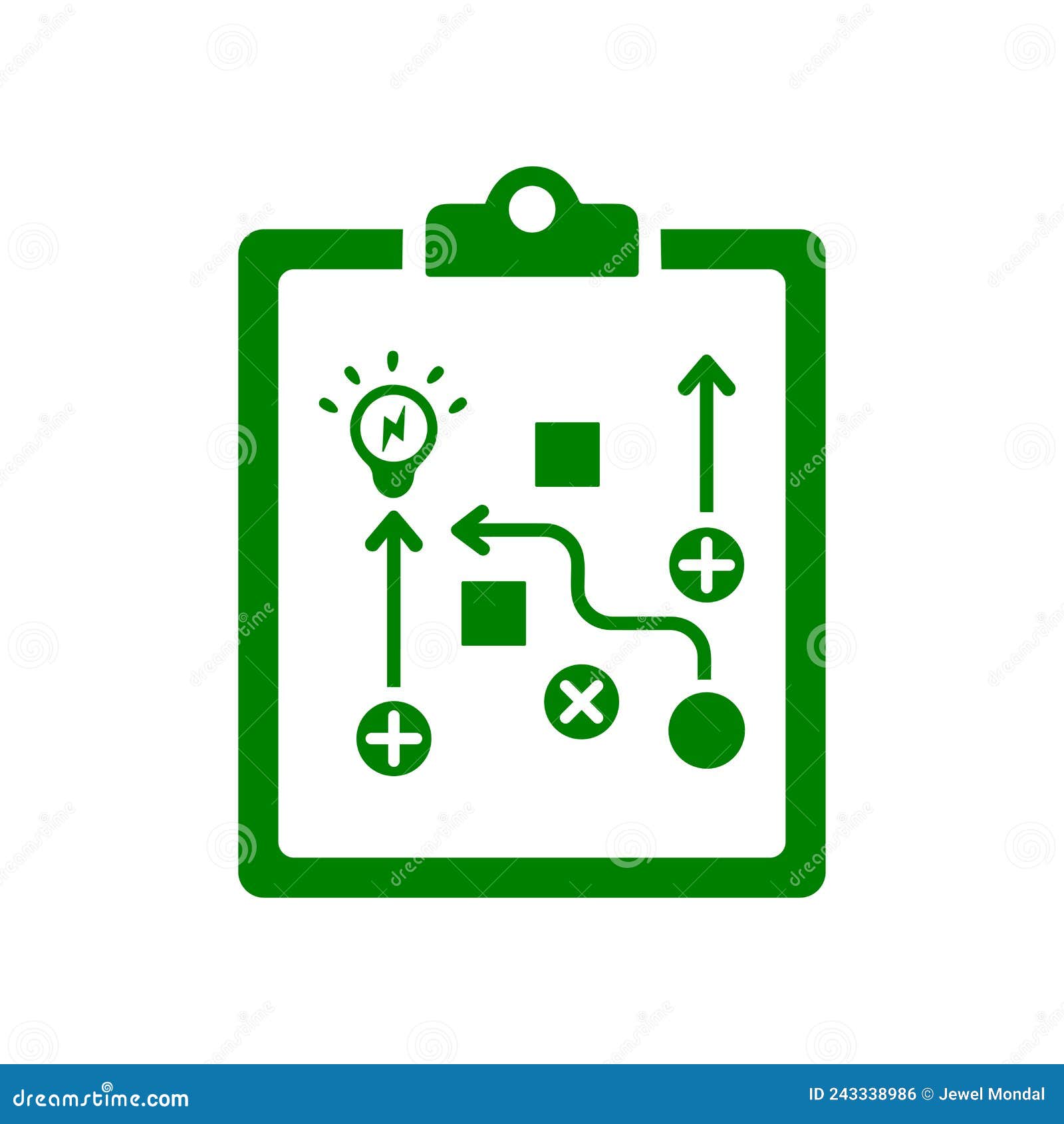 Plan, Solution, Strategy Icon. Green Vector Sketch Stock Vector ...