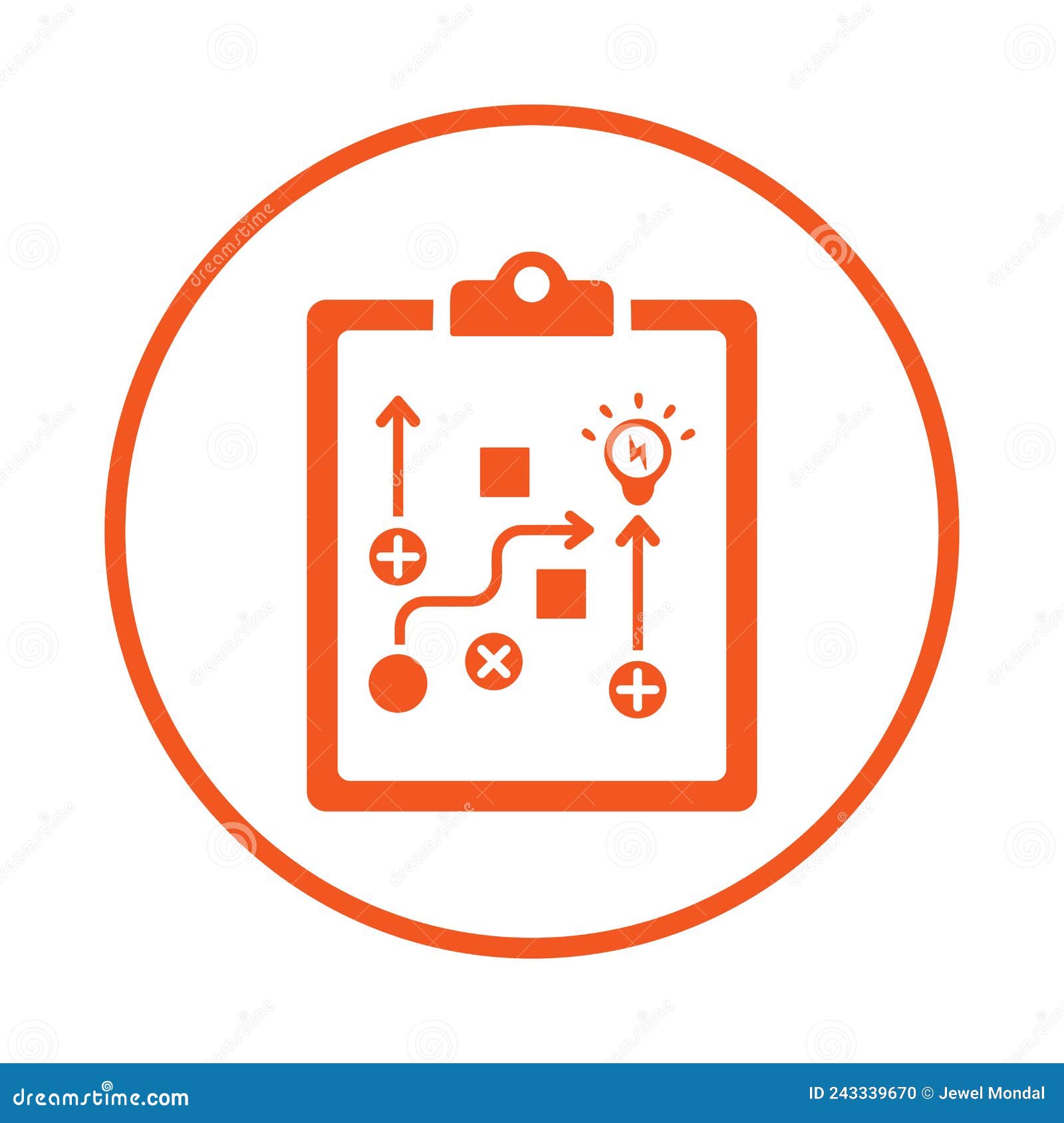 Plan, Solution, Strategy Icon. Orange Vector Sketch Stock Illustration ...