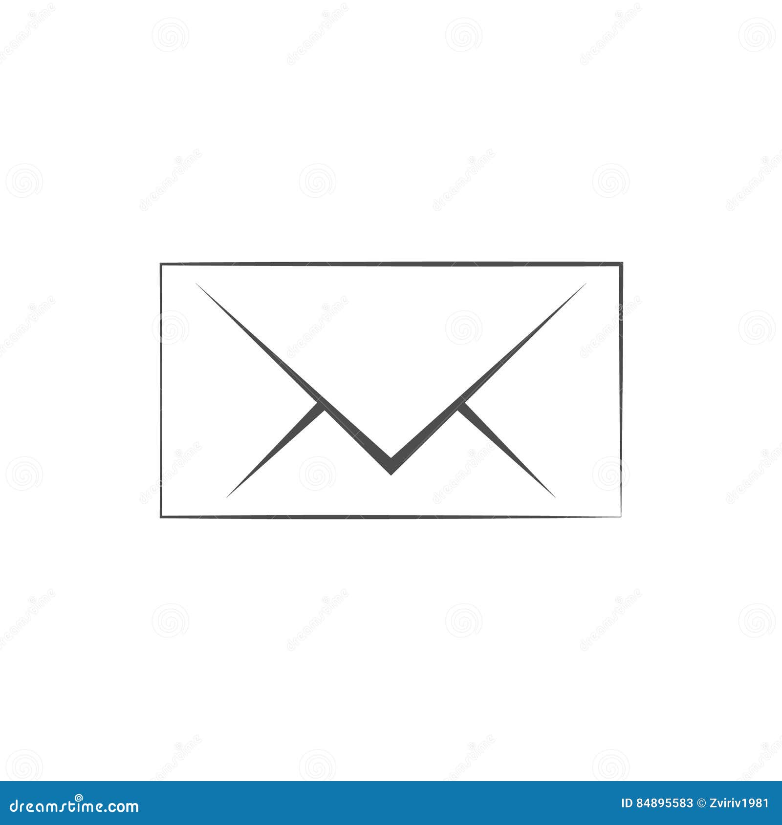 Plan Stilsymbol Av Kuvertet Mejl Stock Illustrationer - Illustration av ...