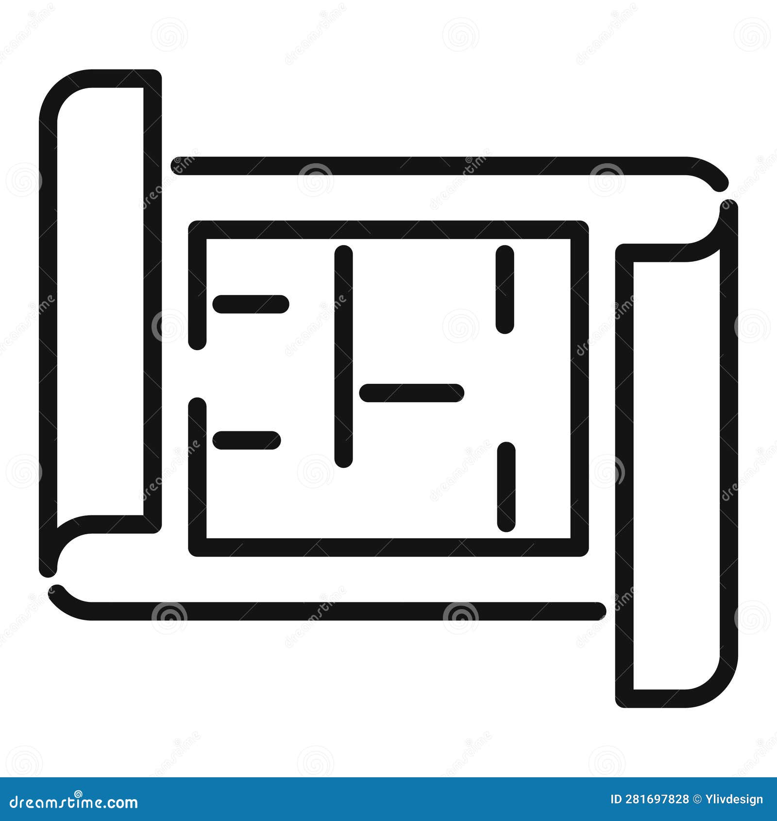 Plan Technical Document Icon Outline Vector. Paper Gear Stock ...