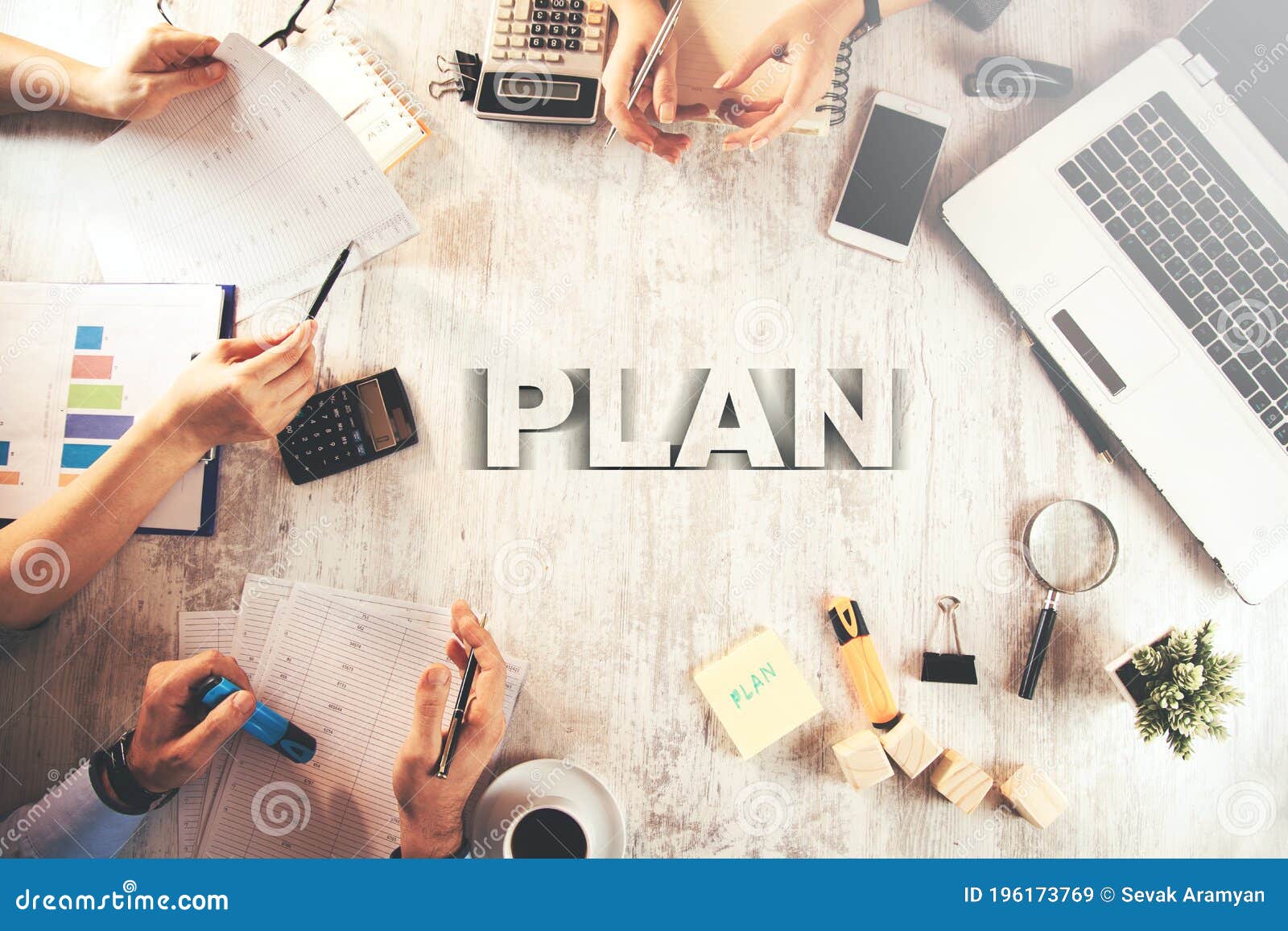 Plan Text with Team in Office Stock Image - Image of business, success ...