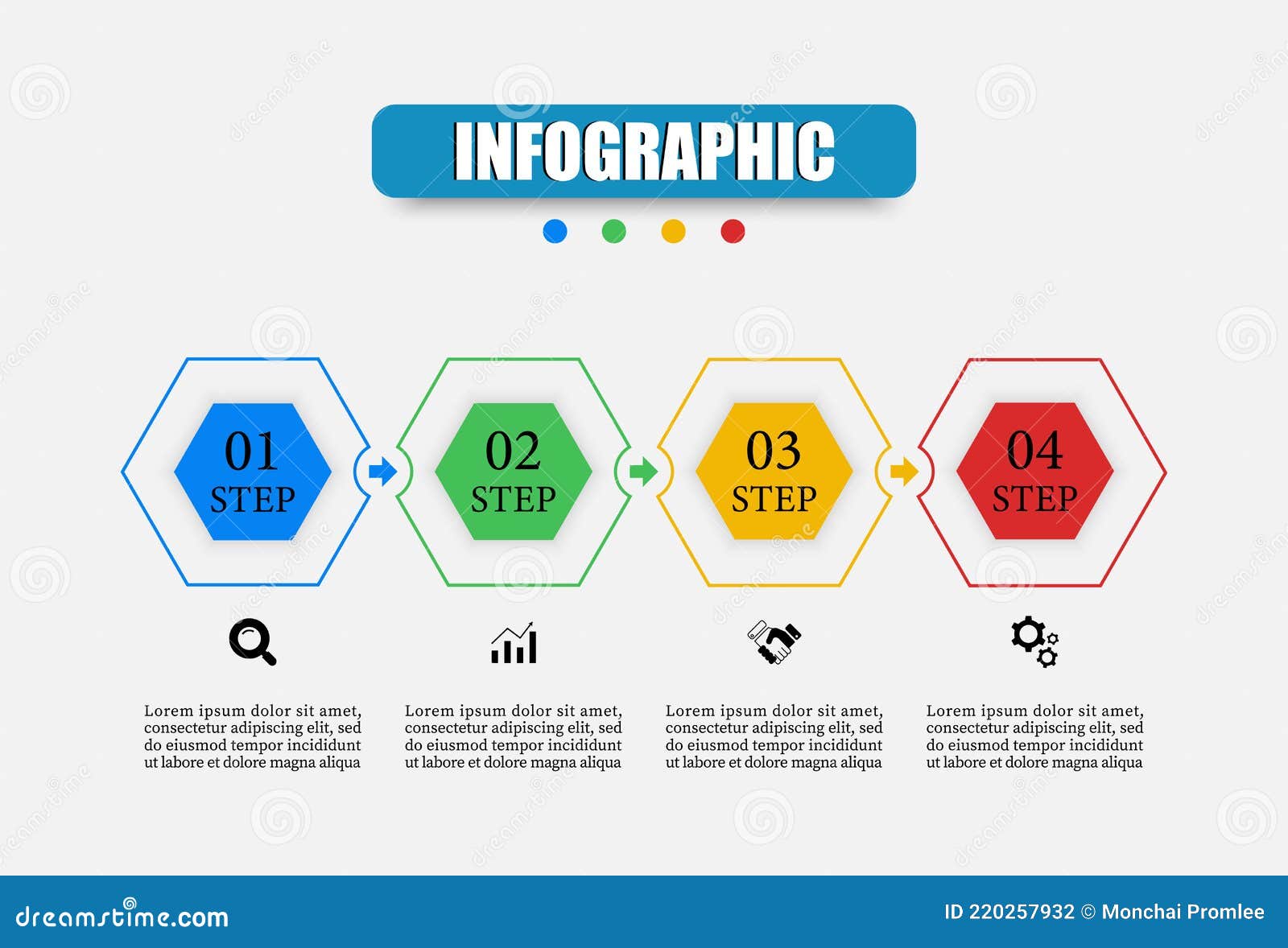Plan Timeline Infographics Template with Four Elements. Infographic ...
