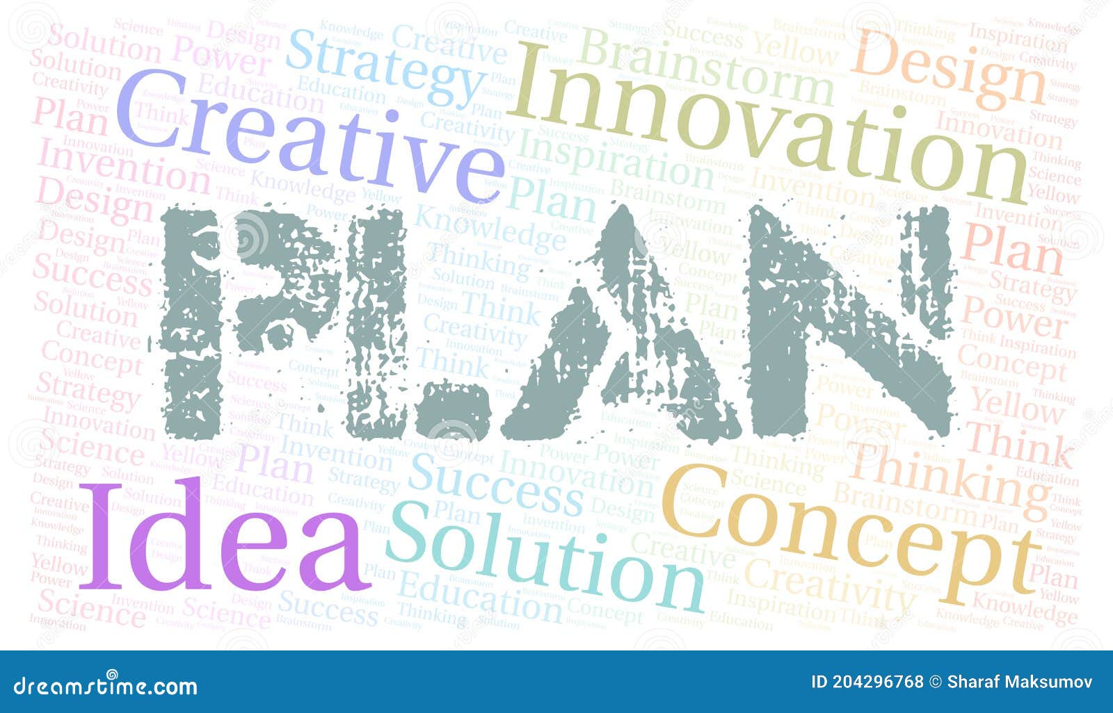 Plan Typography Word Cloud Create with the Text only. Stock ...