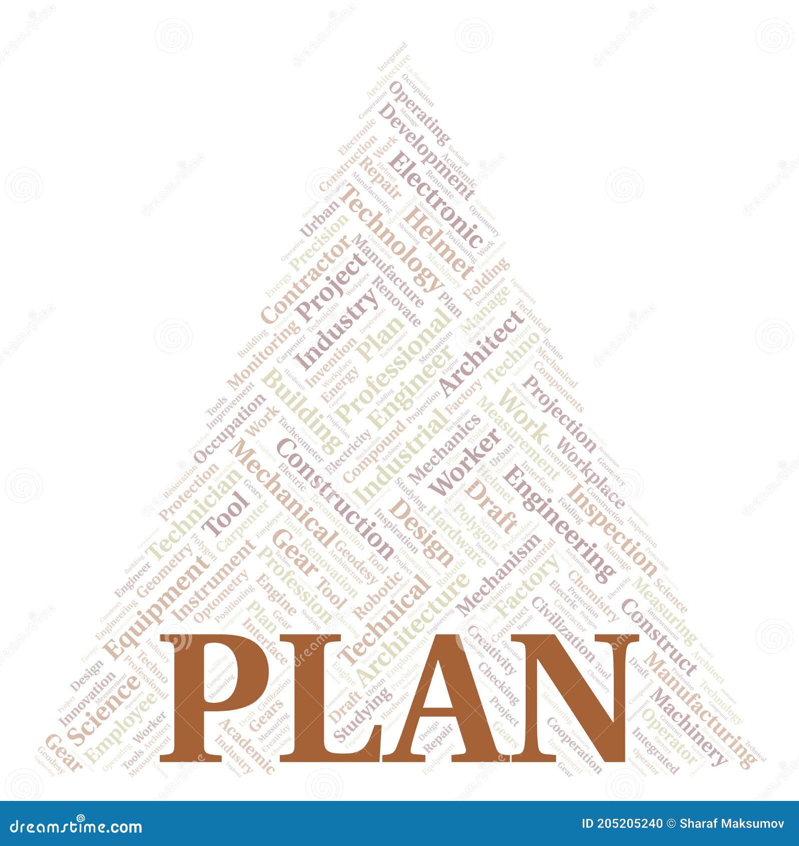 Plan Typography Word Cloud Create with the Text only Stock Illustration ...