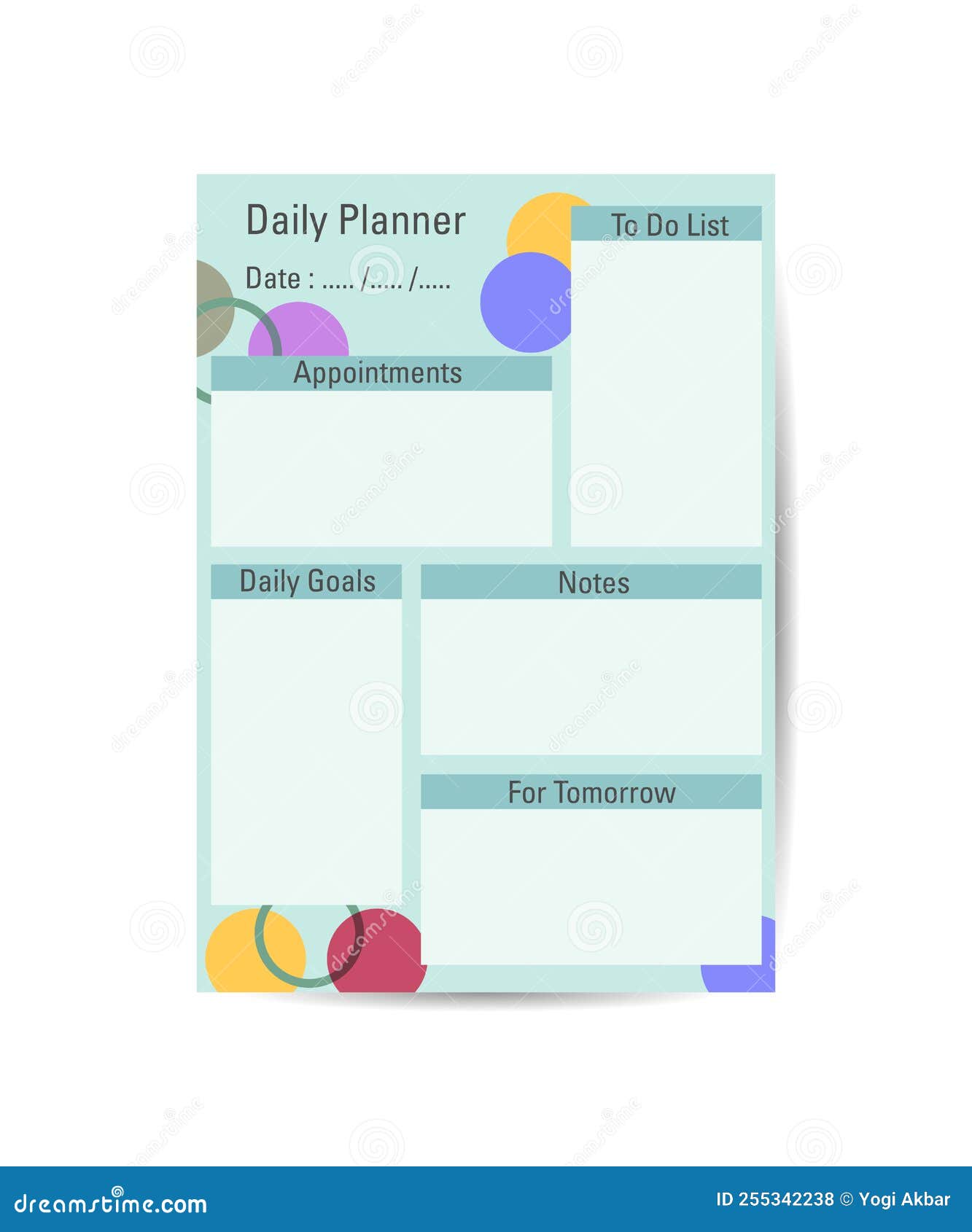 Daily Plan Vector Template. a Simple Printable To-do List Stock Vector ...