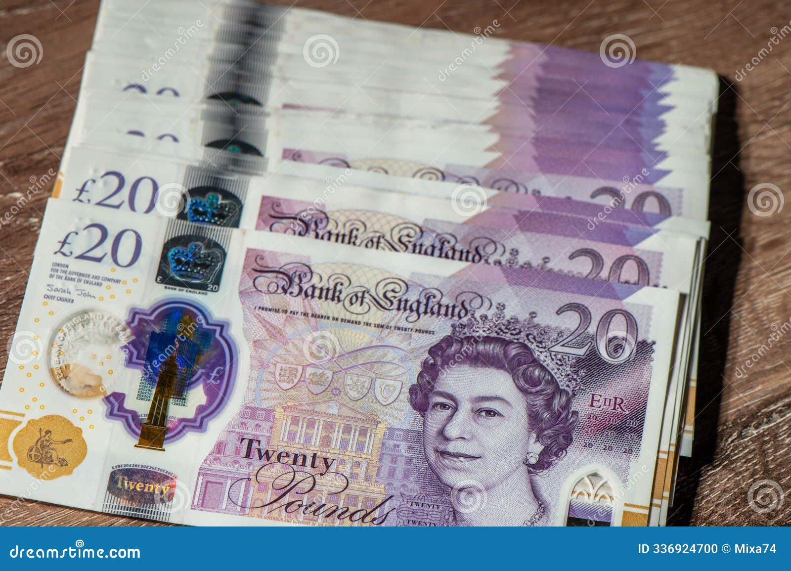 A Collection of British Sterling Twenty Pound Notes 2 Stock Photo ...