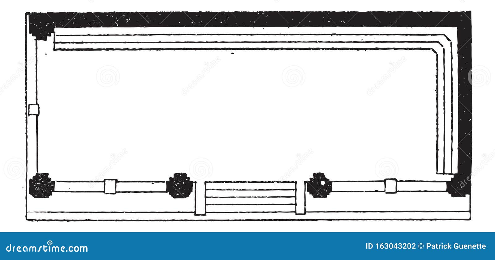 Plan View, Vintage Engraving Stock Vector - Illustration of engraved ...