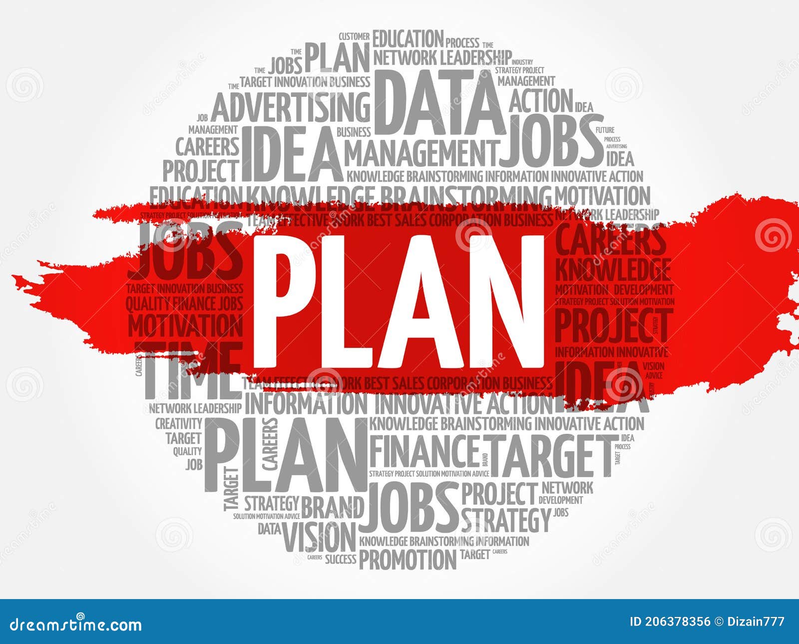 Plan word cloud stock illustration. Illustration of product - 206378356