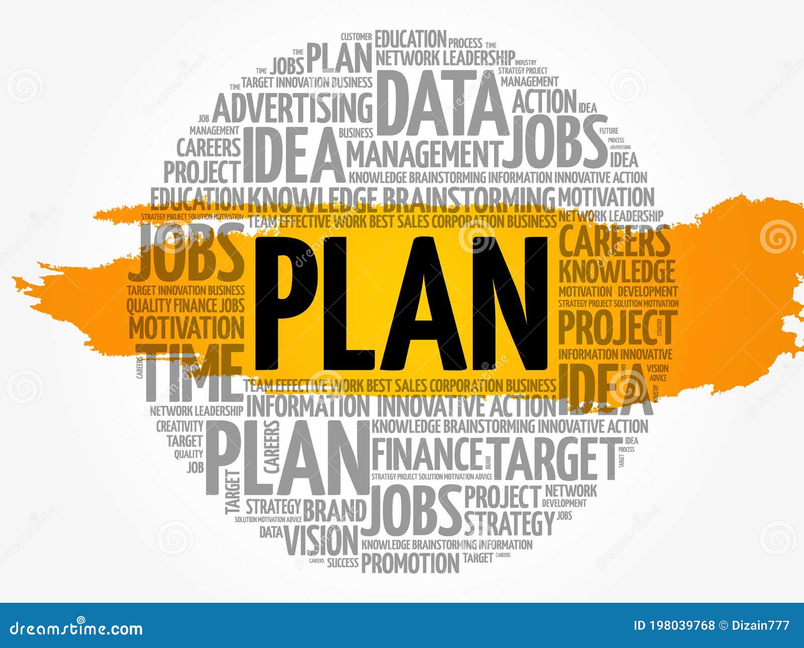 PLAN word cloud collage stock photo. Image of goals - 198039768