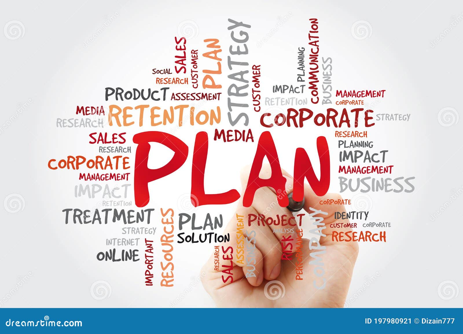 PLAN Word Cloud with Marker, Business Concept Stock Image - Image of ...