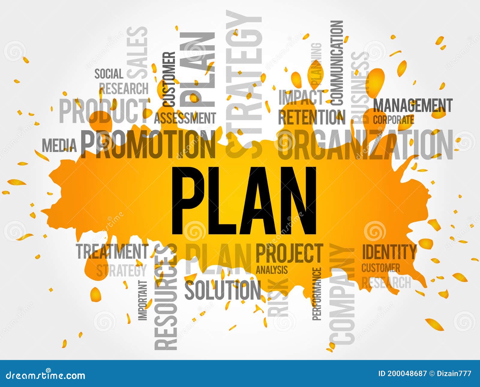 PLAN word cloud stock illustration. Illustration of marketing - 200048687