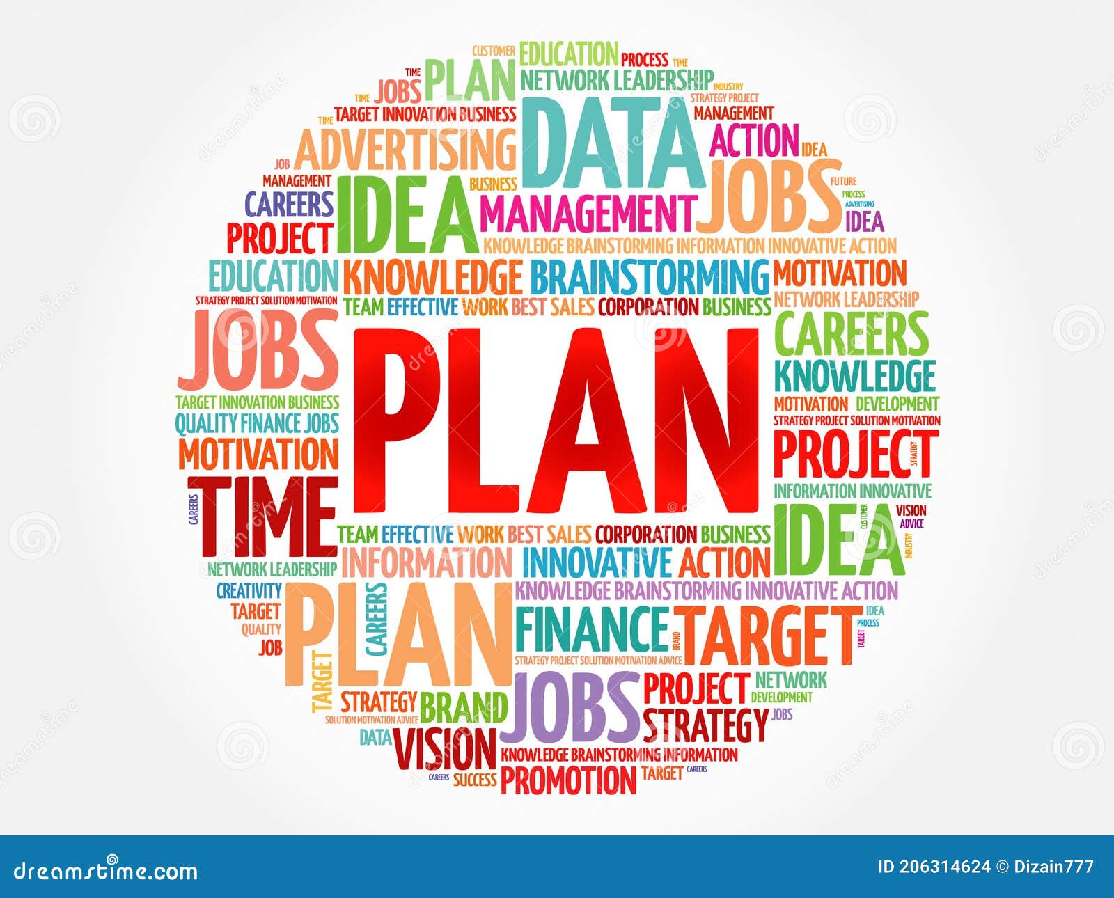 Plan word cloud stock illustration. Illustration of cloud - 206314624