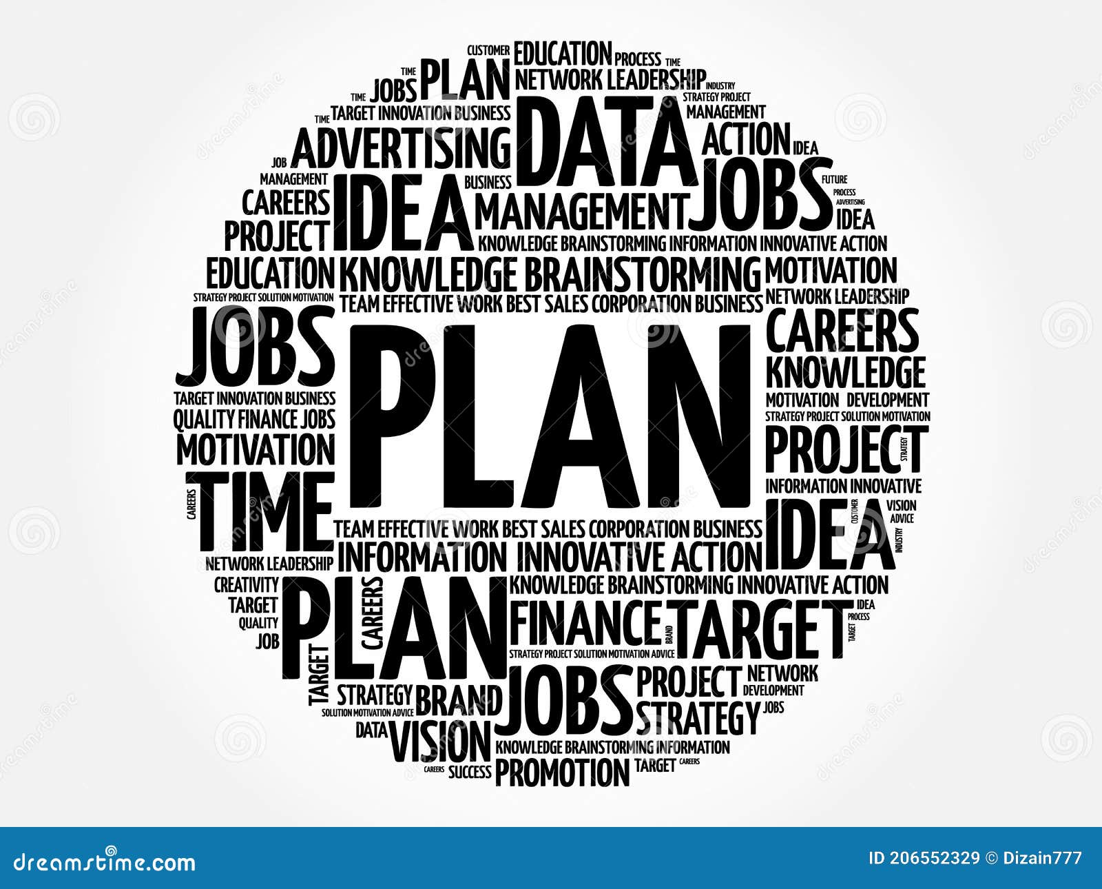 Plan word cloud stock illustration. Illustration of client - 206552329