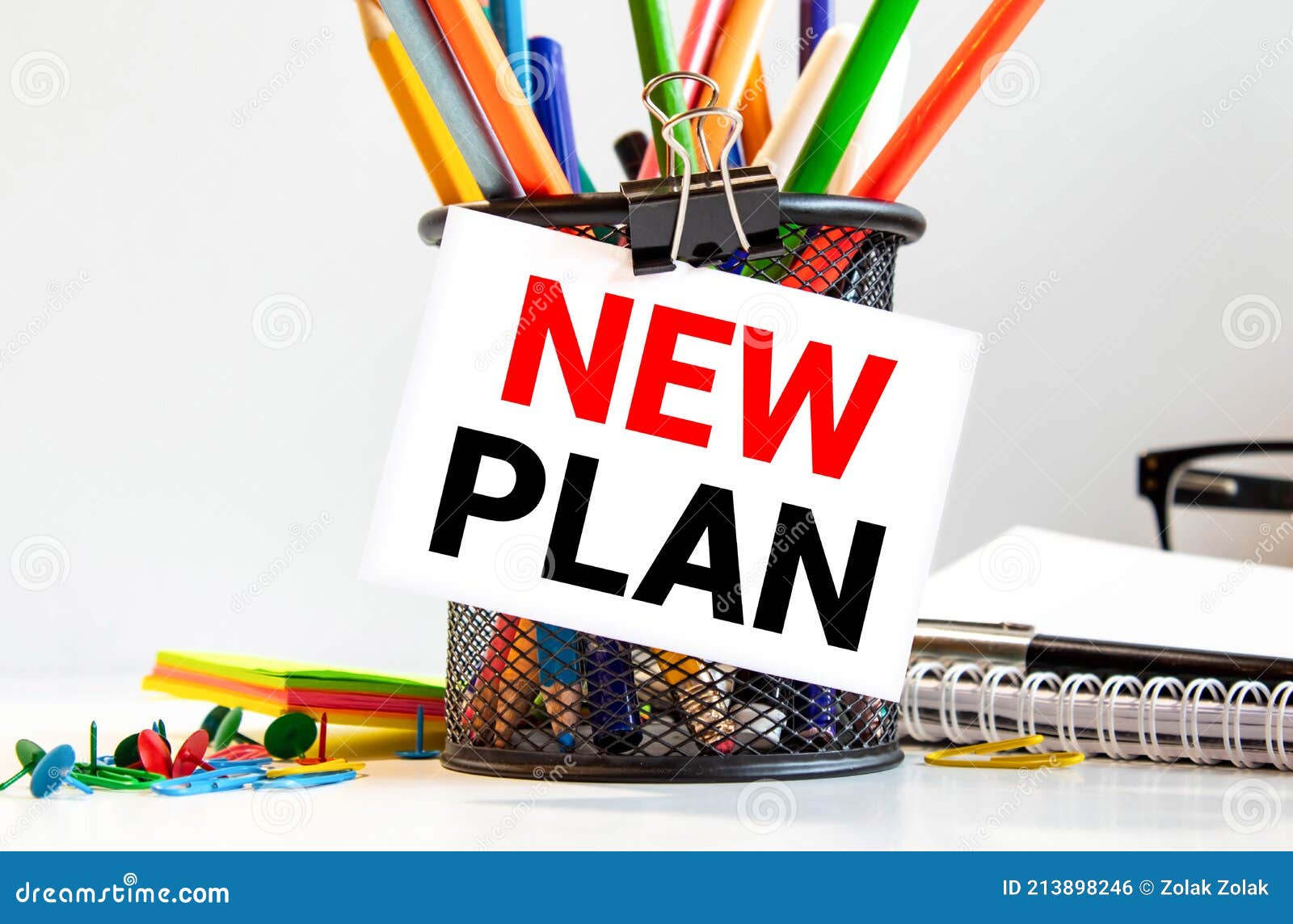 Plan Words Written in an Office Notebook. Concept in Business Stock ...