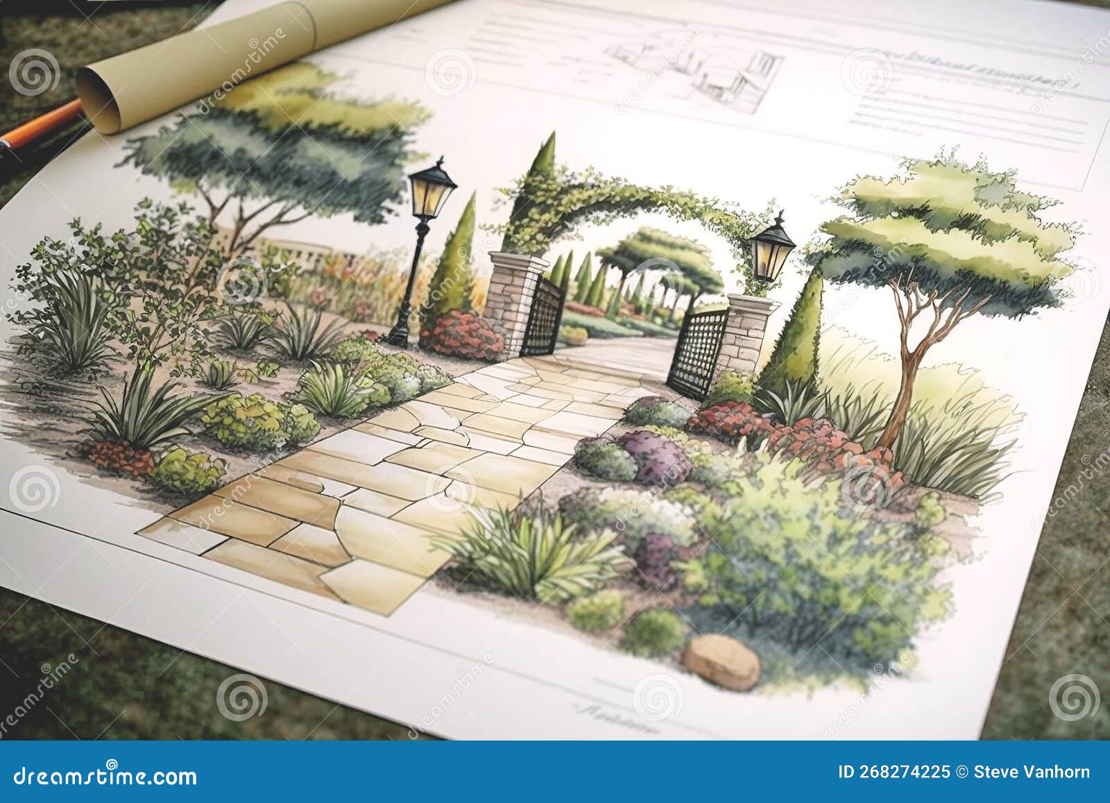 Plan for Yard Landscape Design Stock Image - Image of engineering, idea ...
