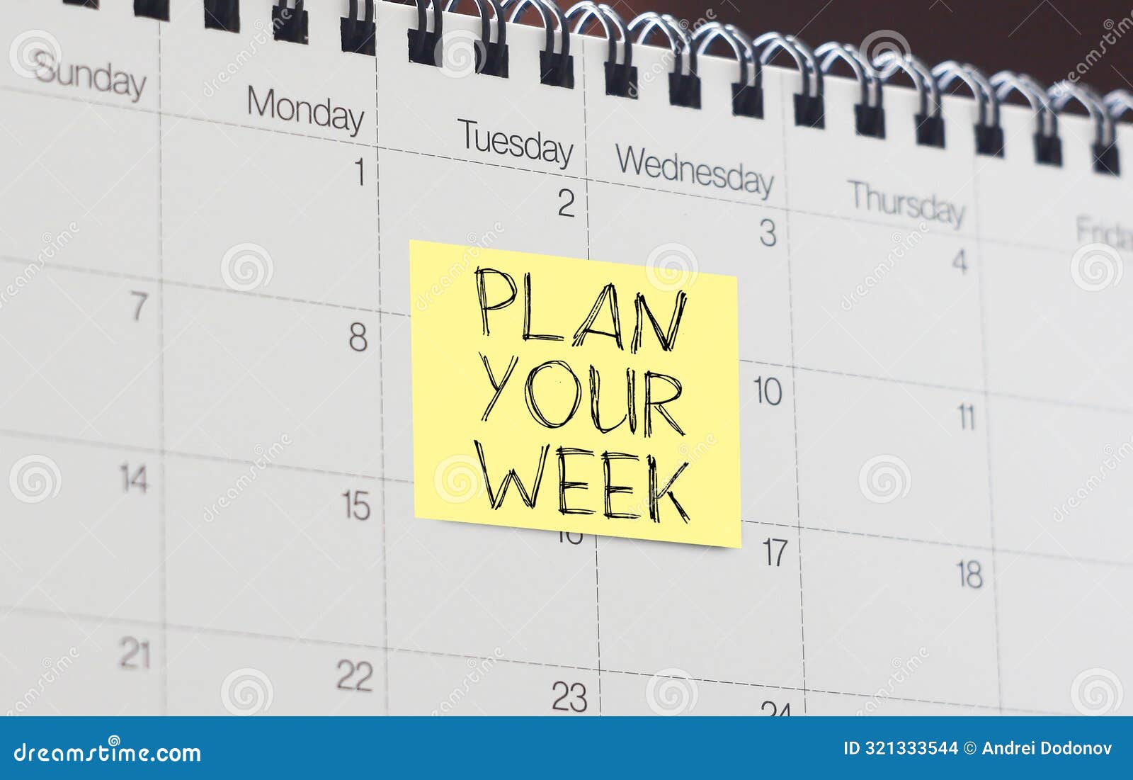 Plan Your Week is Shown Using the Text on the Calendar Stock Photo ...