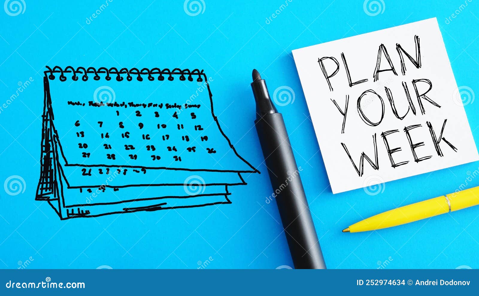 Plan Your Week is Shown Using the Text Stock Photo - Image of everyday ...