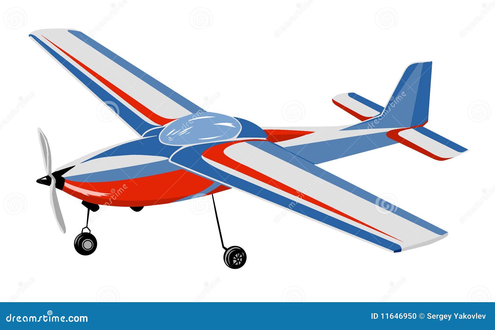 Small Private Airplane Vector Sketch Illustration Clip-art Vector ...